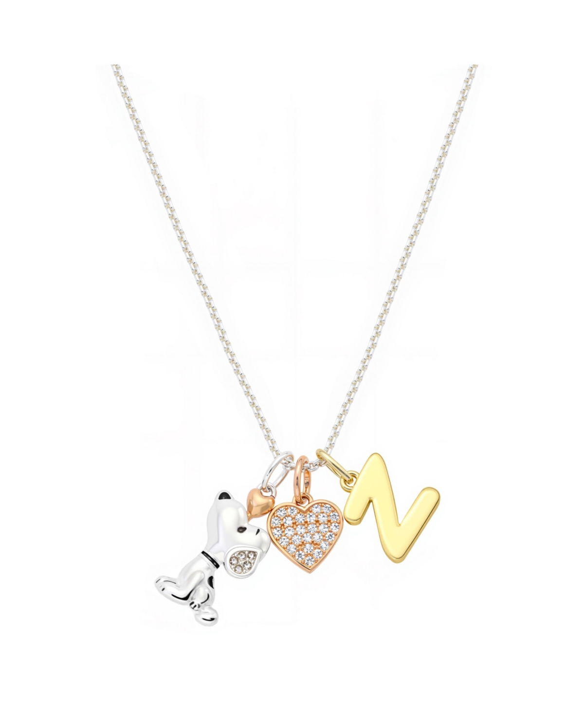 Click here for Disney Peanuts Cubic Zirconia Snoopy Heart Initial... prices