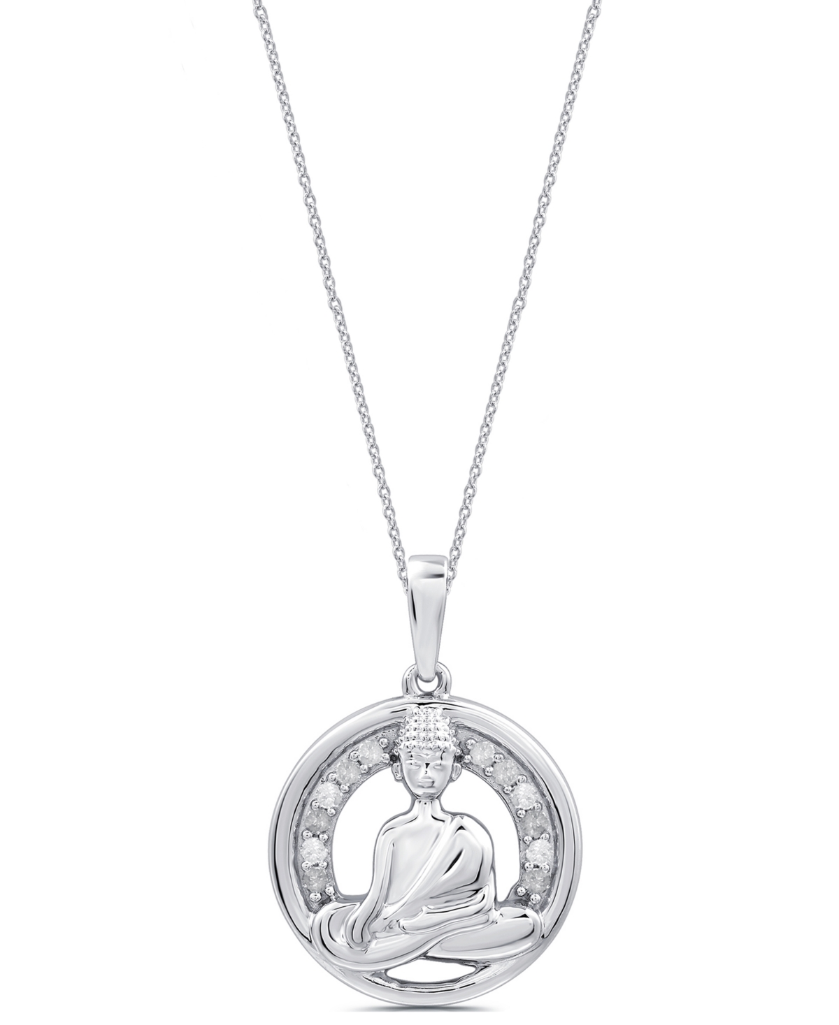 Click here for Macys Diamond Buddha Pendant Necklace (1/10 ct. t.... prices