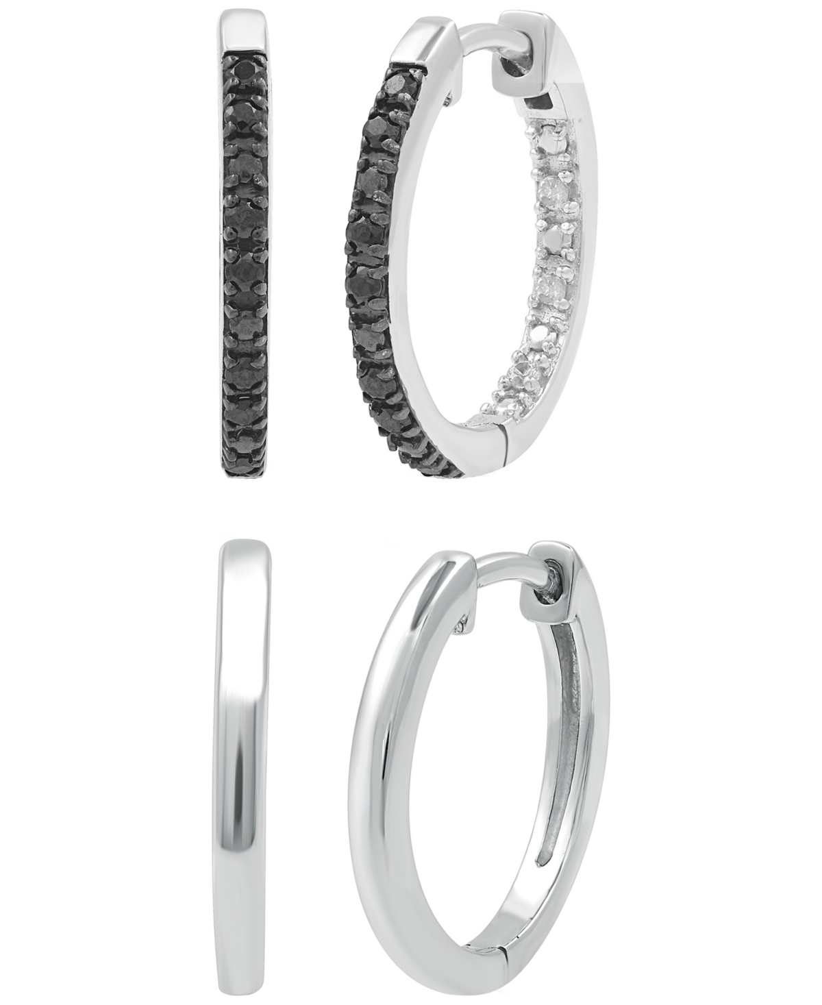 Click here for Macys 2-Pc. Diamond Hoop Earrings Set (1/6 ct. t.w... prices