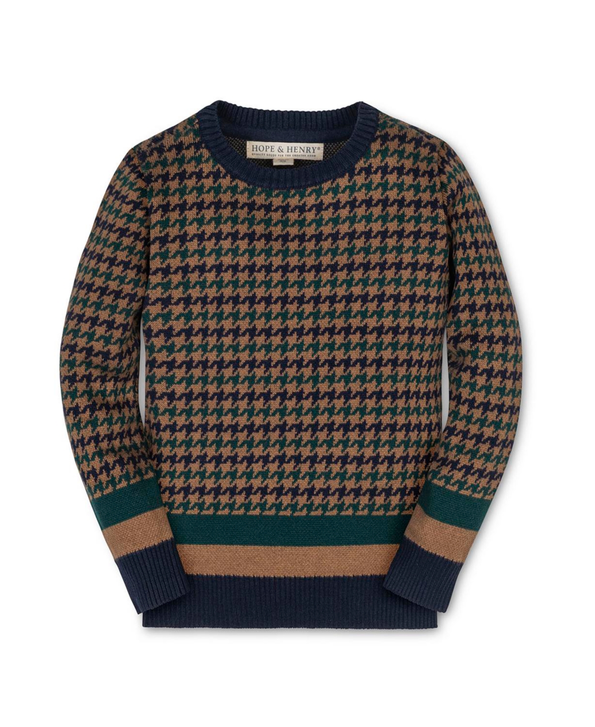 Click here for Hope & Henry Boys Organic Long Sleeve Intarsia Cre... prices