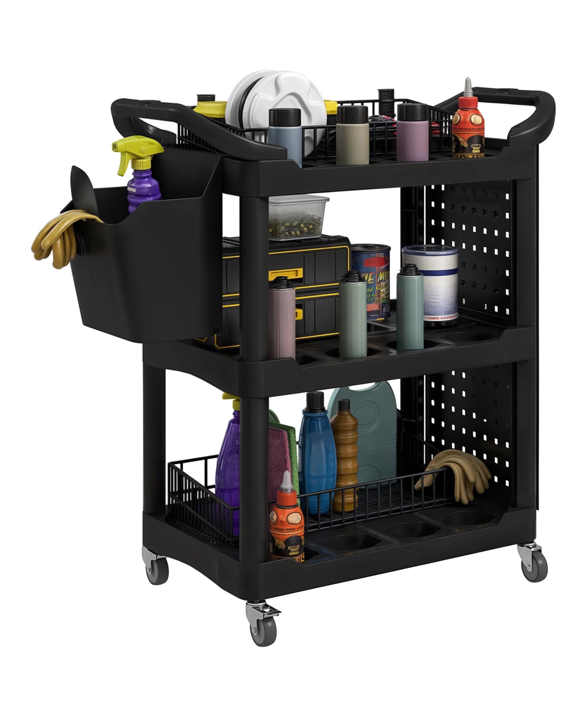 Click here for Homcom 3-Tier Rolling Tool Cart  Utility Cart with... prices