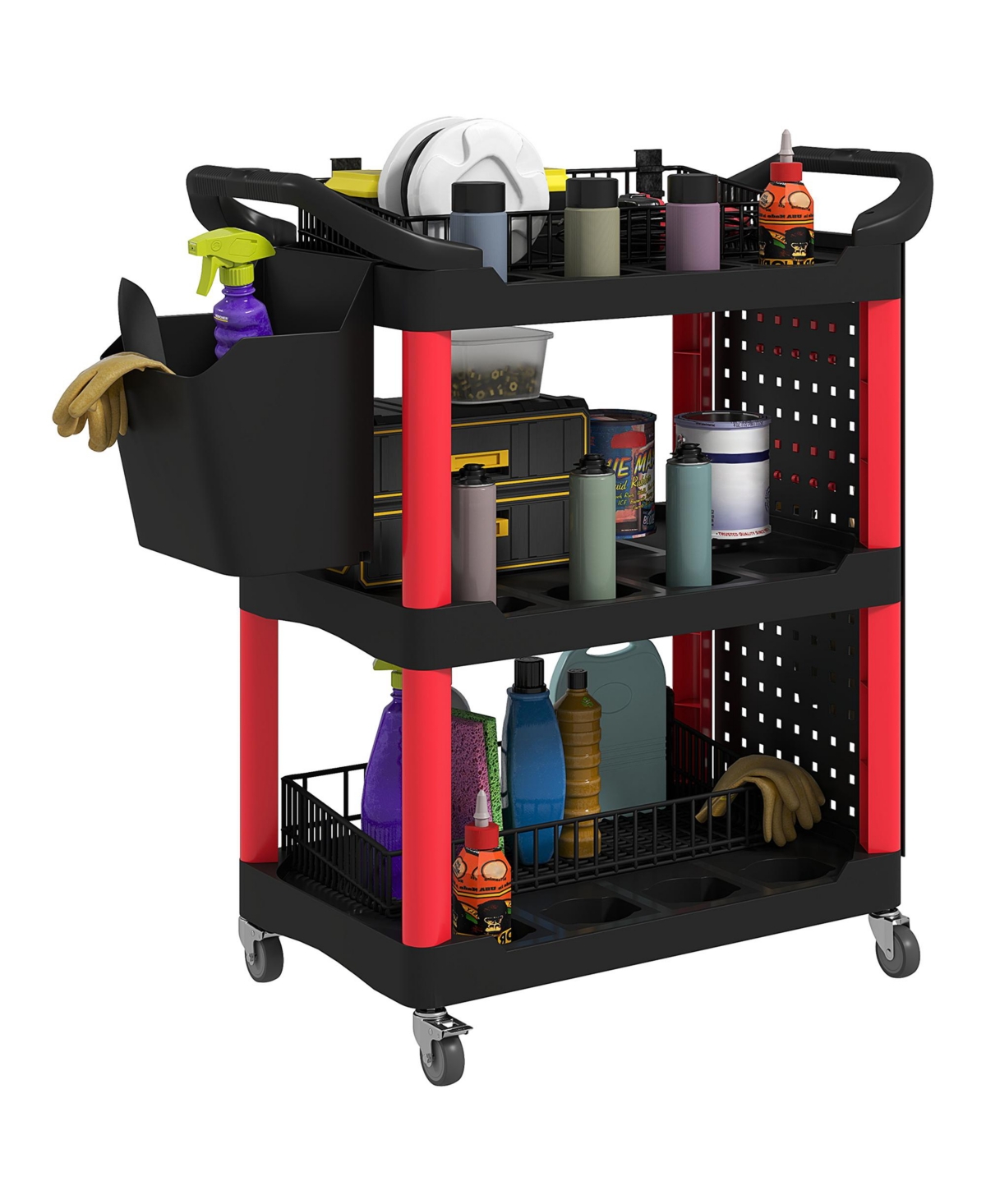 Click here for Homcom 3-Tier Rolling Tool Cart  Utility Cart with... prices