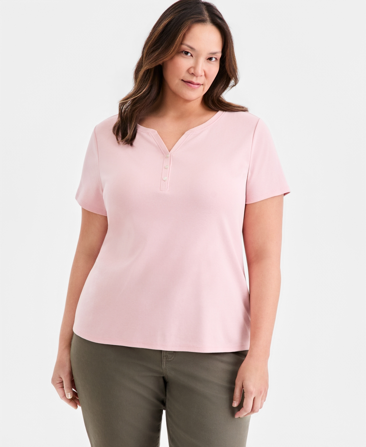 Click here for Style & Co Plus Size Short-Sleeve Henley Top  Excl... prices