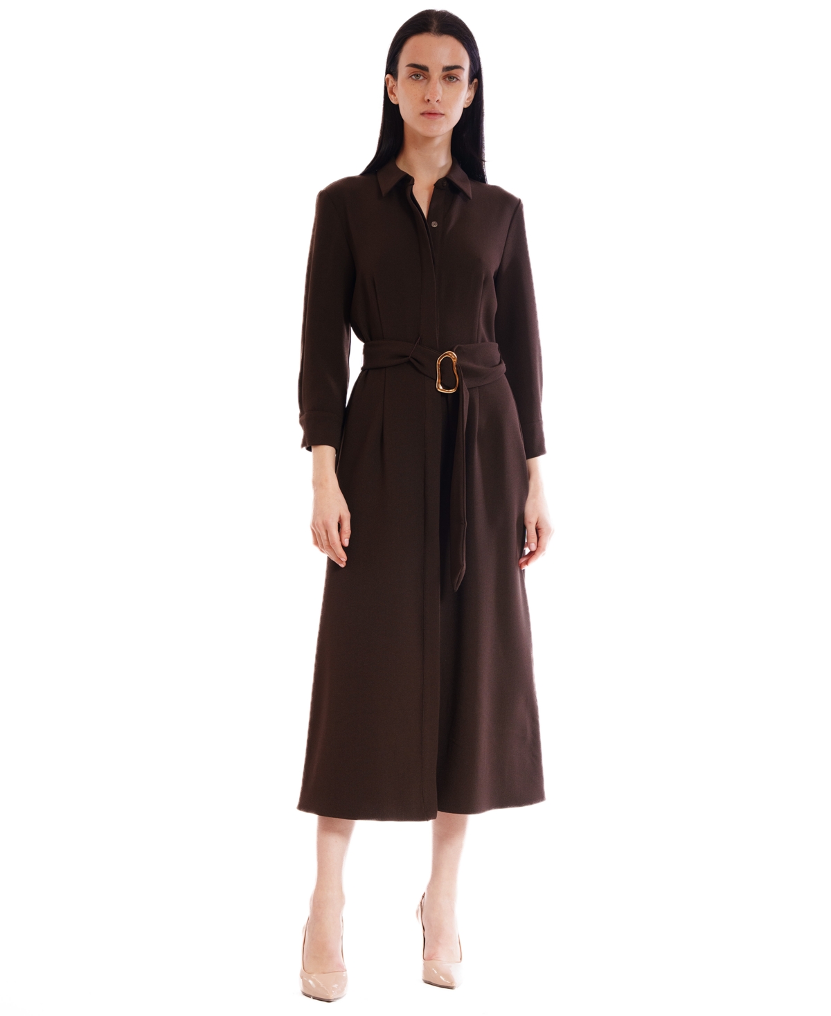 Click here for julia jordan Womens Long-Sleeve Belted Shirtdress... prices