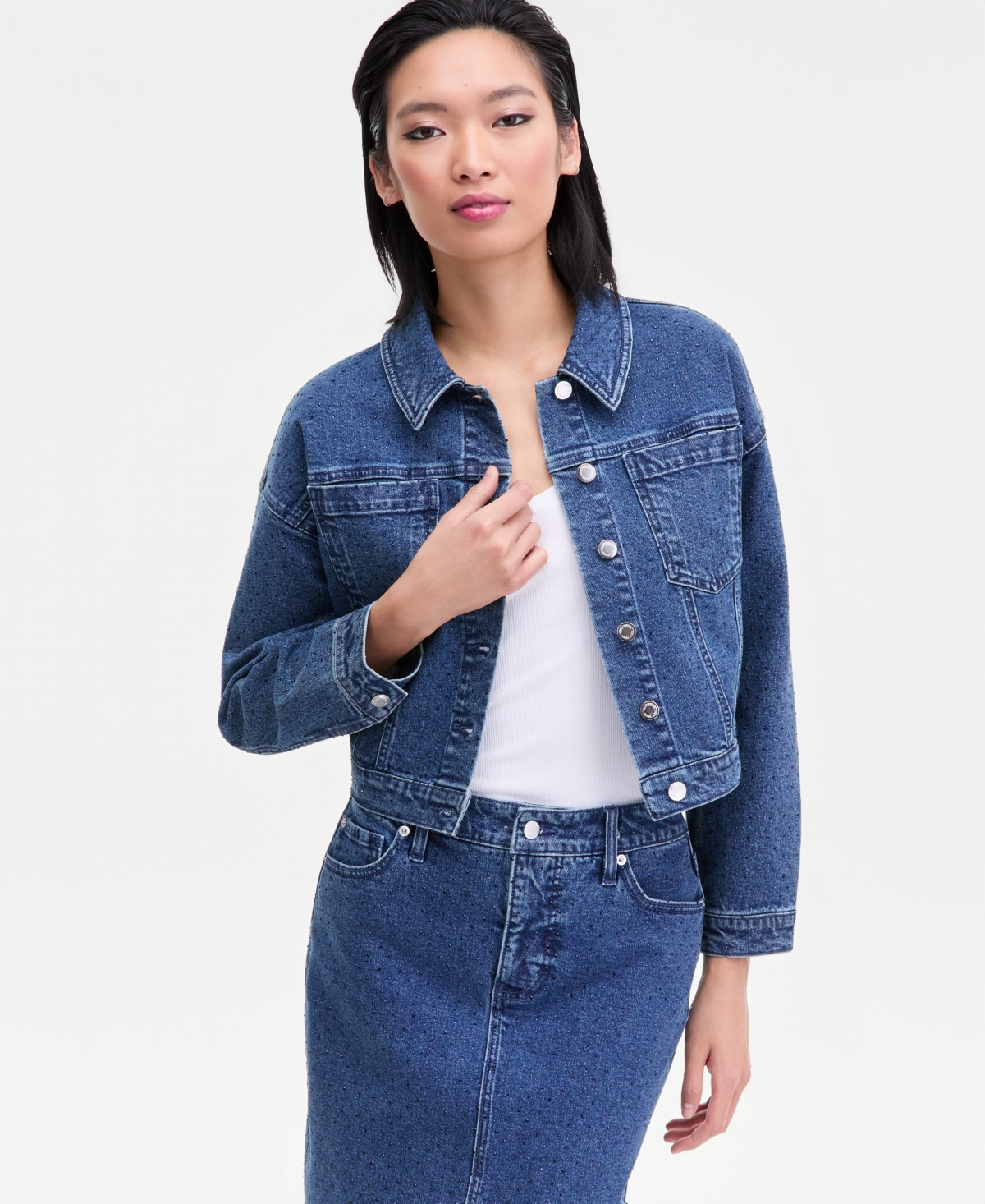 Click here for I.n.c. International Concepts Womens Studded Denim... prices