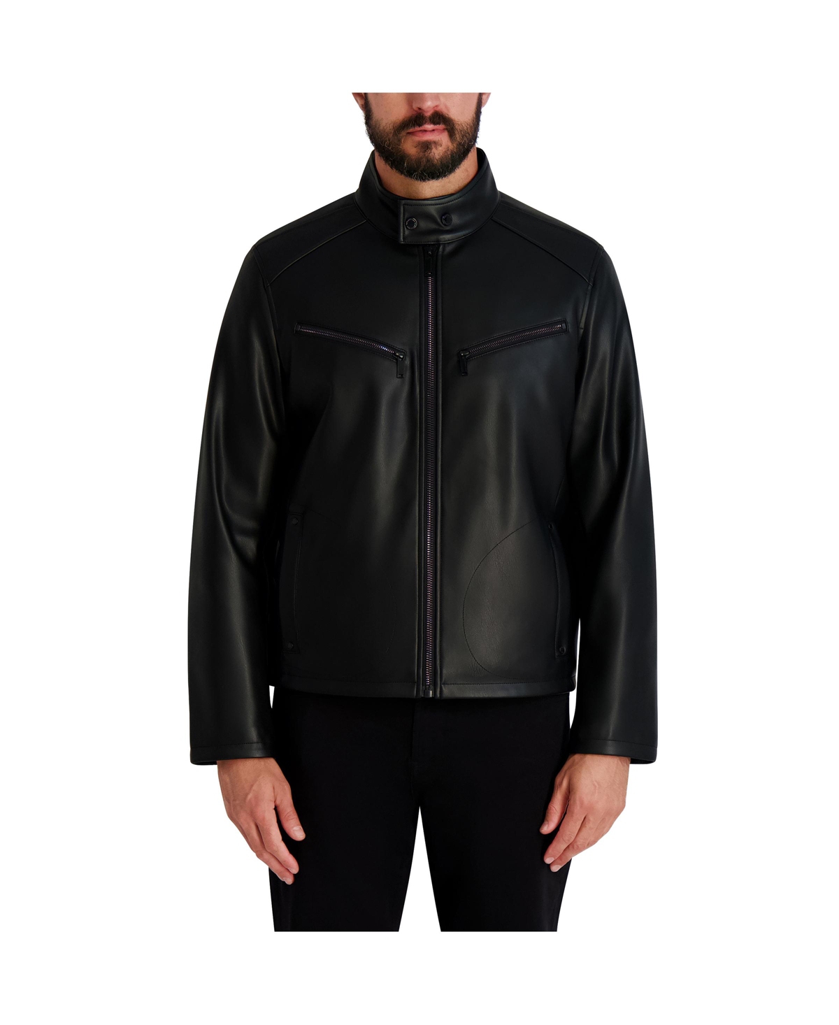 Click here for Karl Lagerfeld Paris Mens Circle Stitch Faux Leath... prices