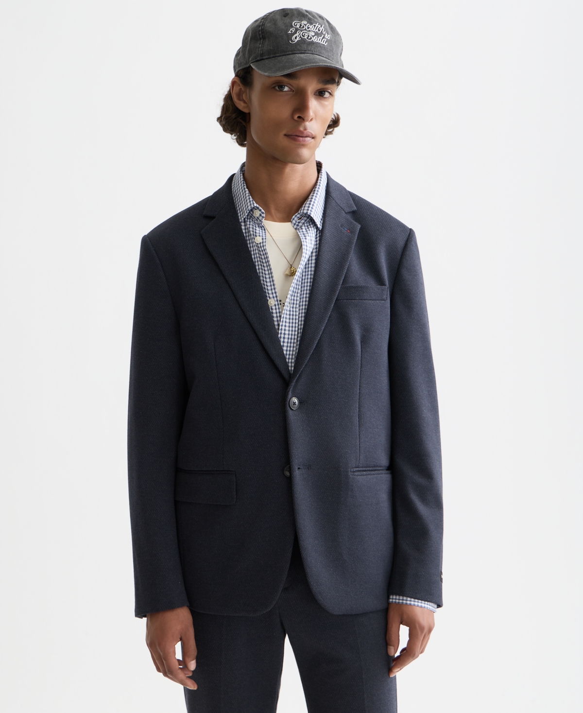 Click here for Scotch & Soda Mens Tailored Notch Lapel Collar Bla... prices