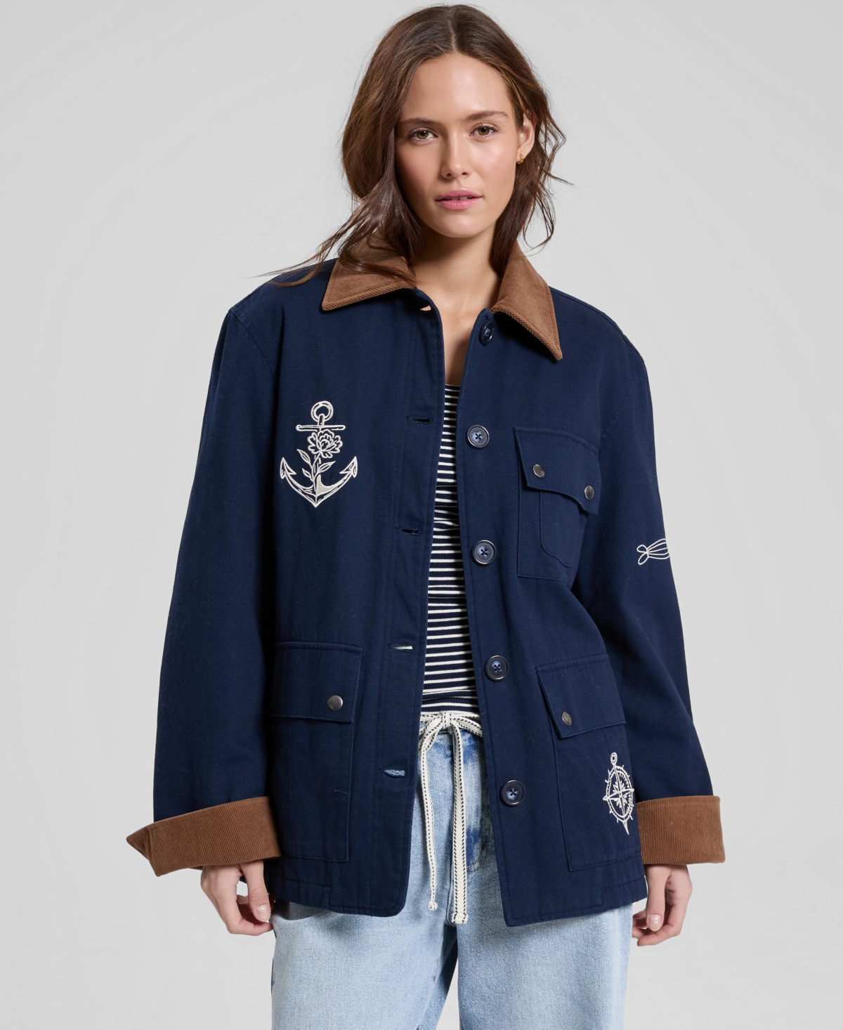 Click here for And Now This Womens Embroidered Barn Jacket  Macys... prices