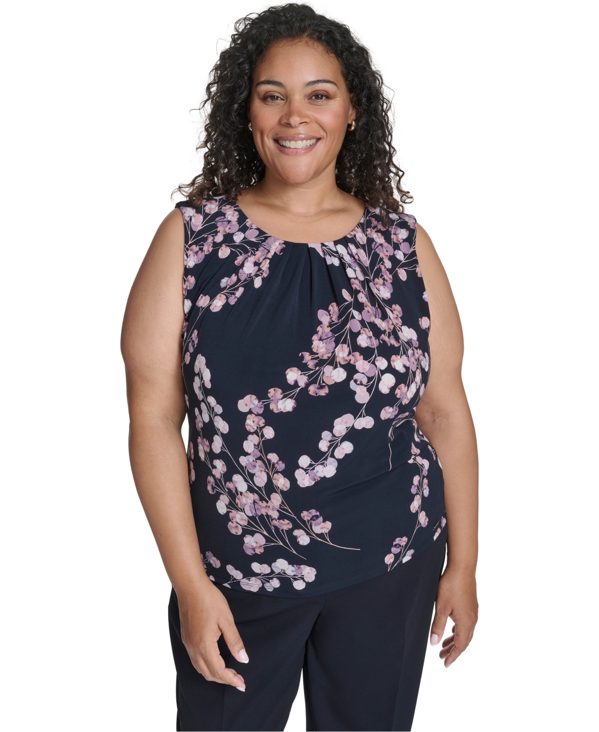 Click here for Calvin Klein Plus Size Printed Sleeveless Scoop Ne... prices