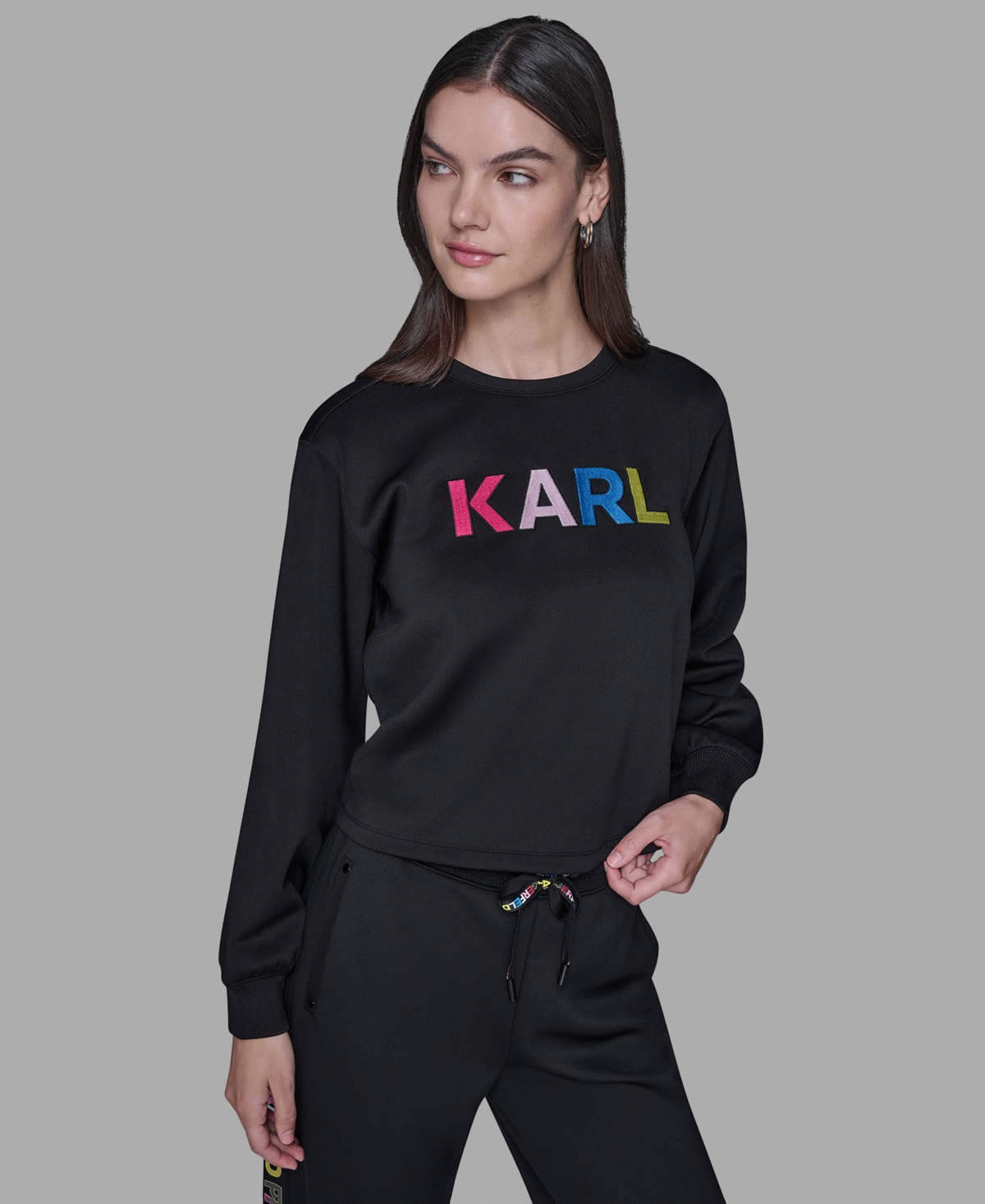 Click here for Karl Lagerfeld Paris Petite Long-Sleeve Pull-on Sw... prices