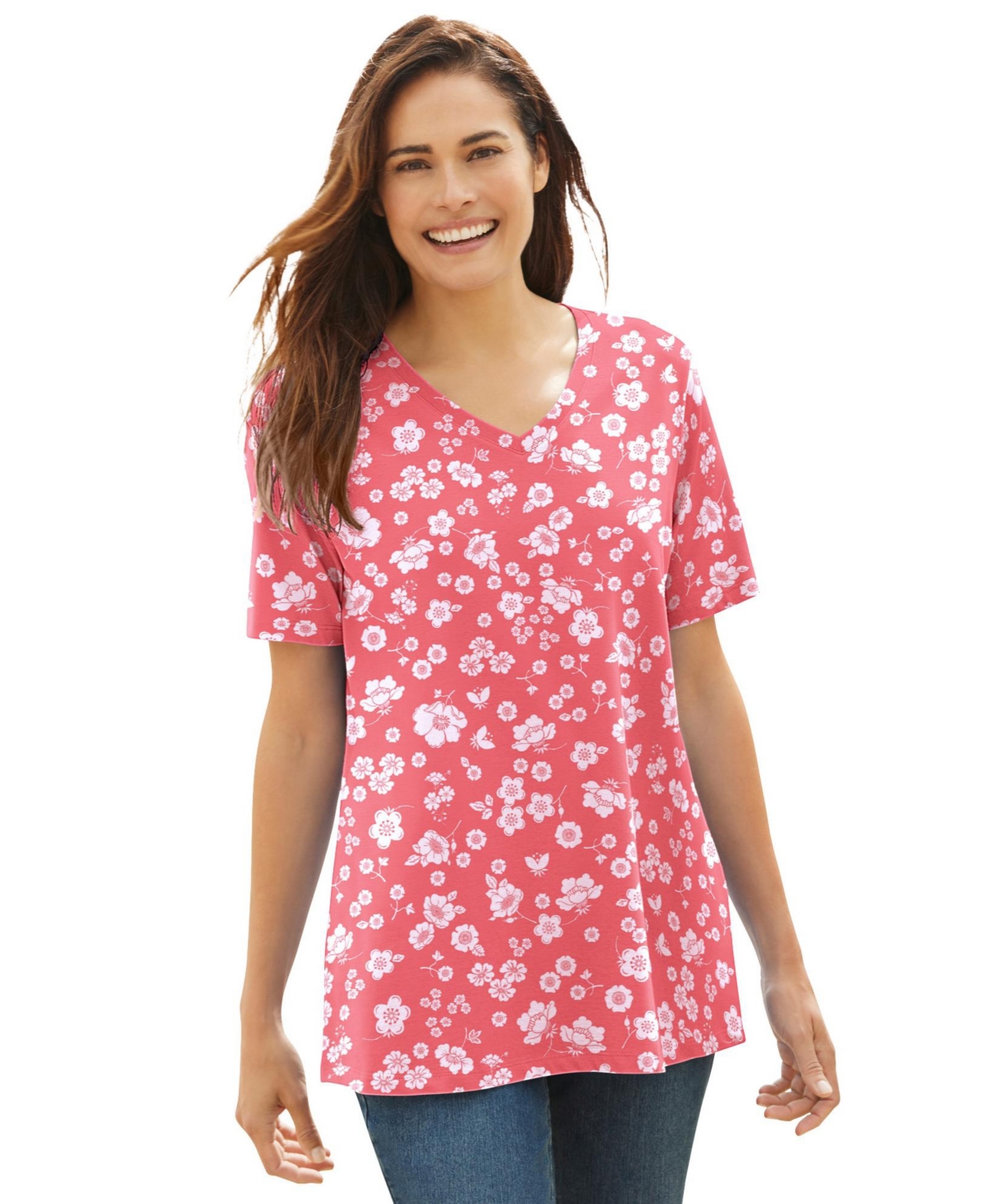 Click here for Woman Within Plus Size Within Perfect Printed Shor... prices