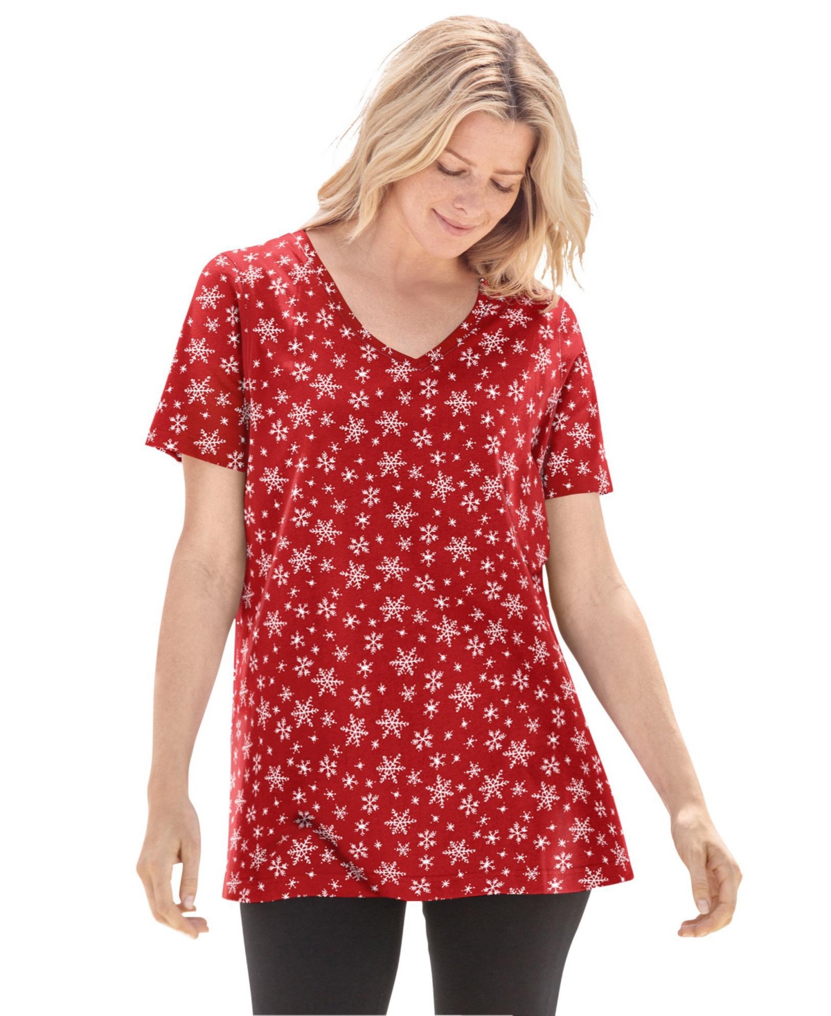 Click here for Woman Within Plus Size Within Perfect Printed Shor... prices