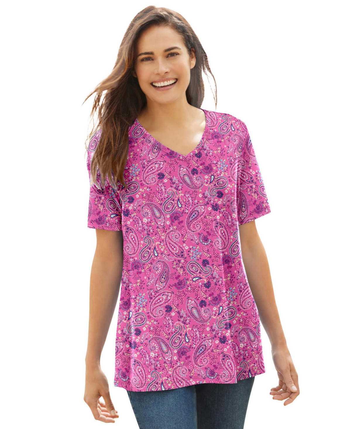 Click here for Woman Within Plus Size Within Perfect Printed Shor... prices