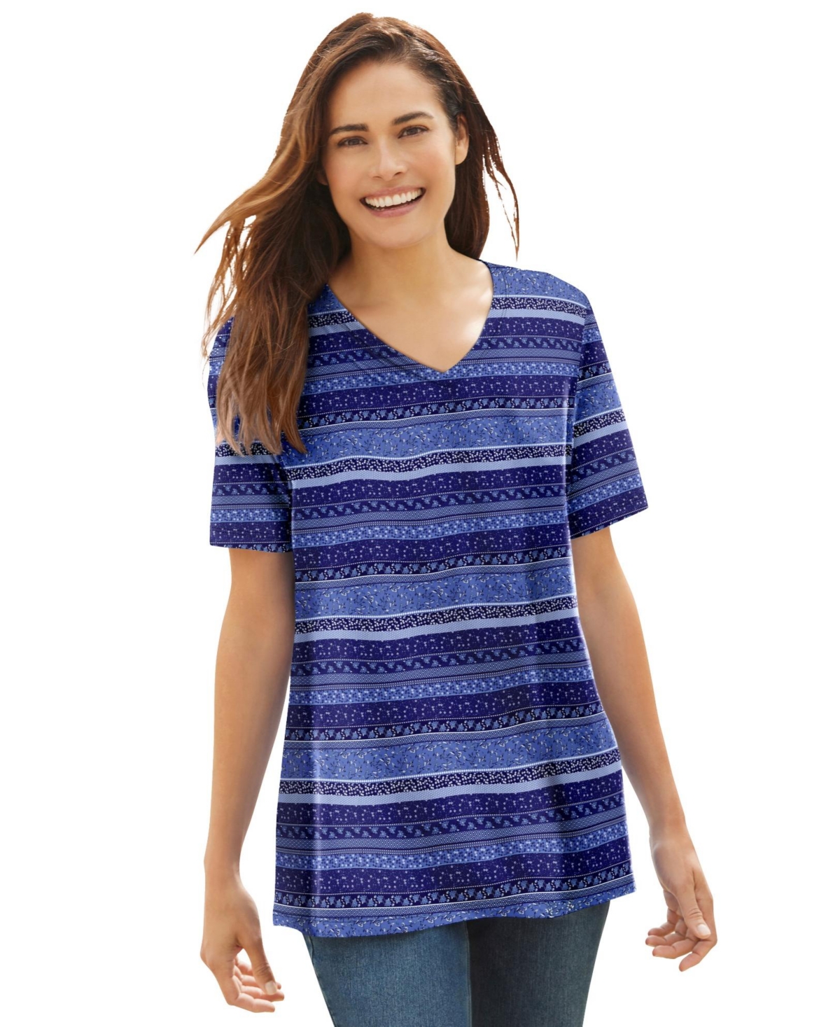 Click here for Woman Within Plus Size Within Perfect Printed Shor... prices