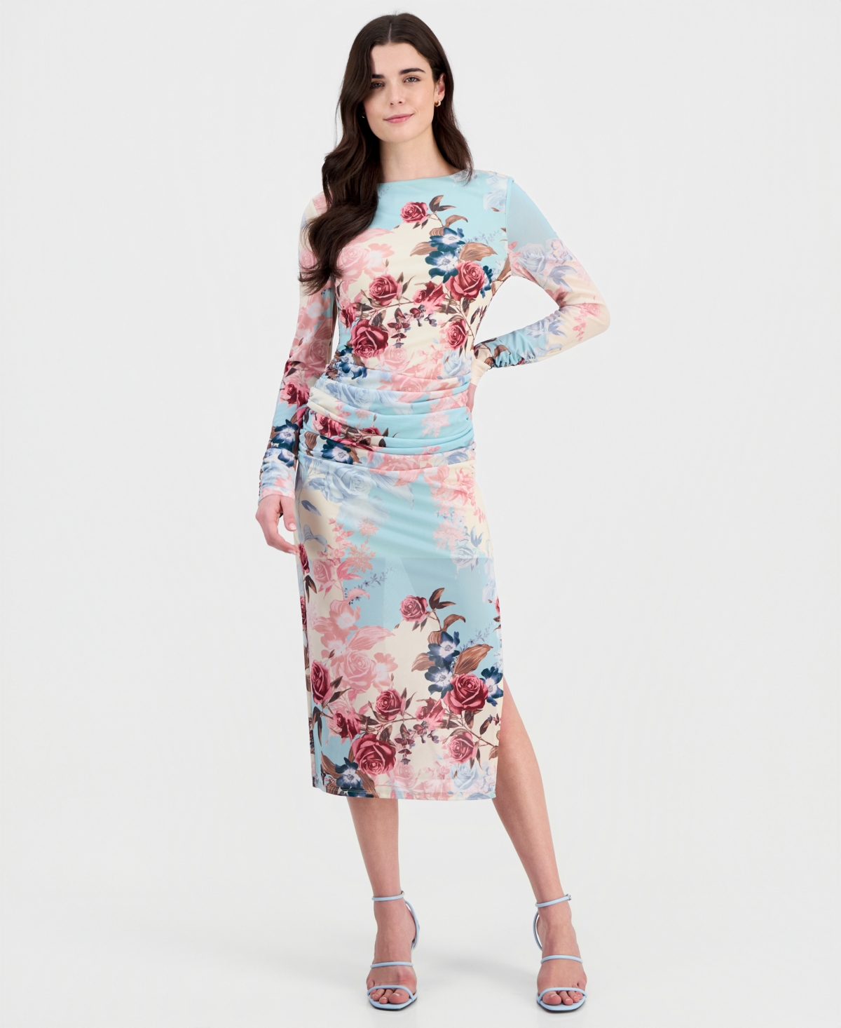 Click here for 14th Place Juniors Floral Mesh Midi Dress - LT/PAS... prices