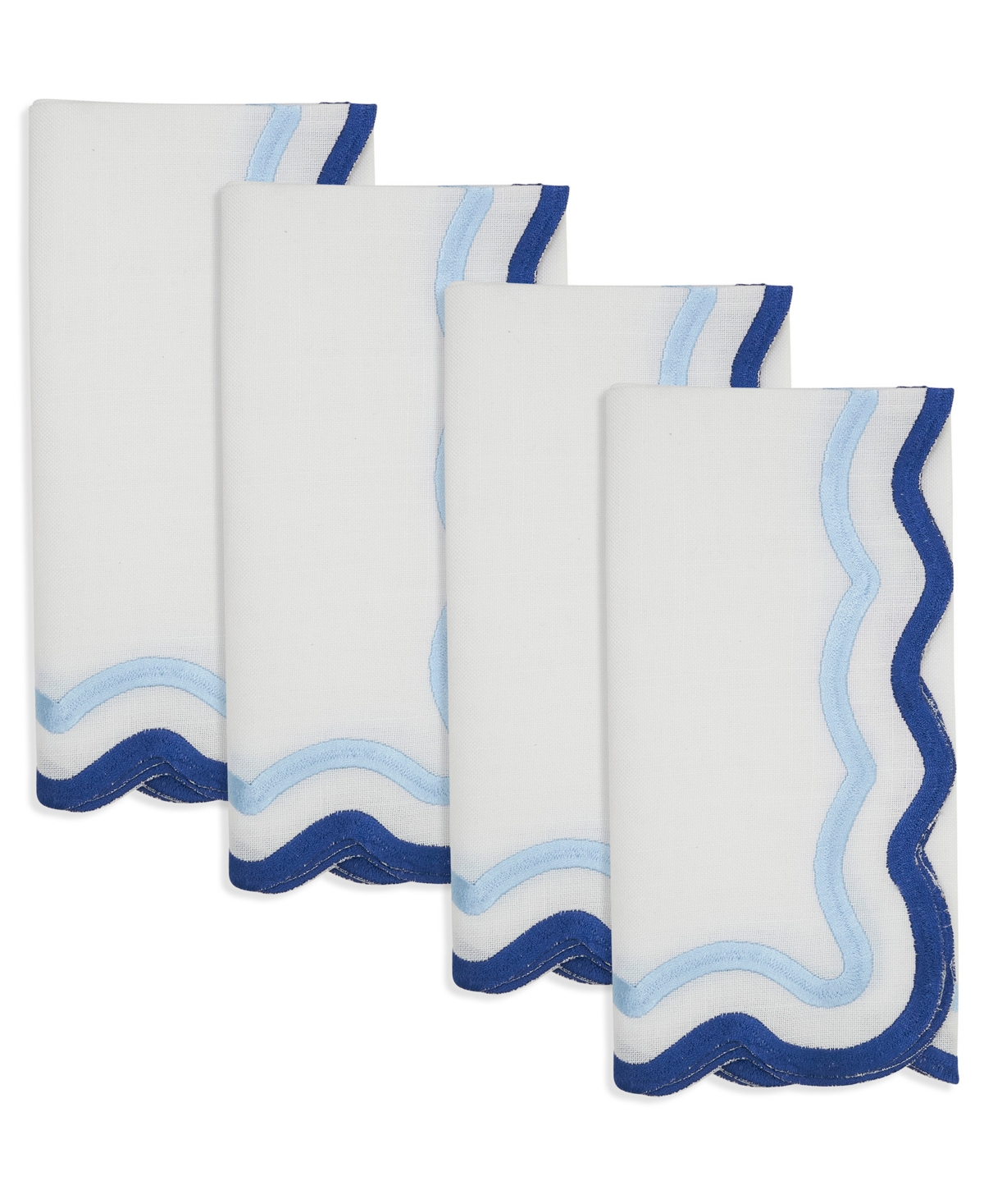 Click here for Saro Lifestyle Scalloped Border Napkin  Set of 4 -... prices