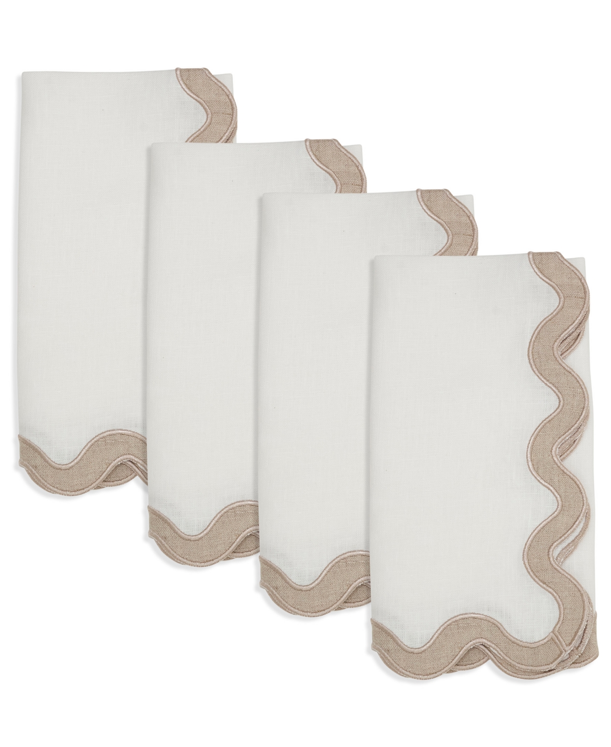Click here for Saro Lifestyle Linen Soft Hue Scallop Napkin  Set... prices