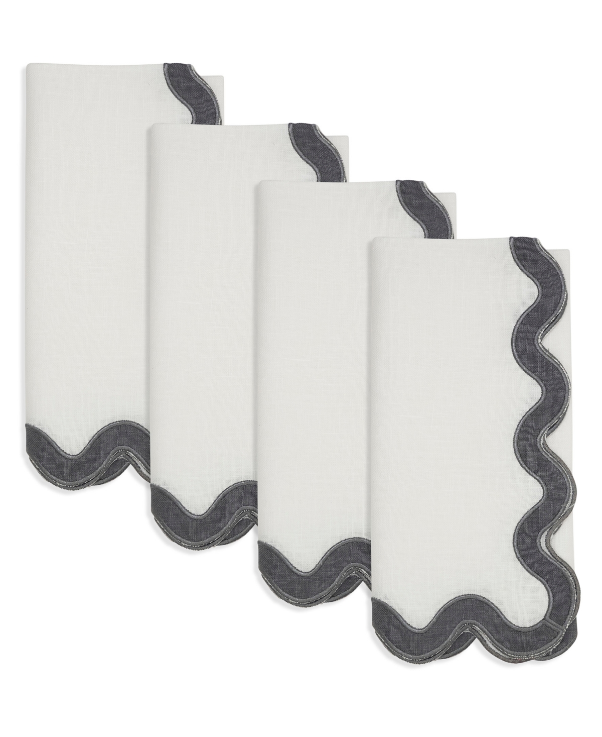 Click here for Saro Lifestyle Linen Soft Hue Scallop Napkin  Set... prices