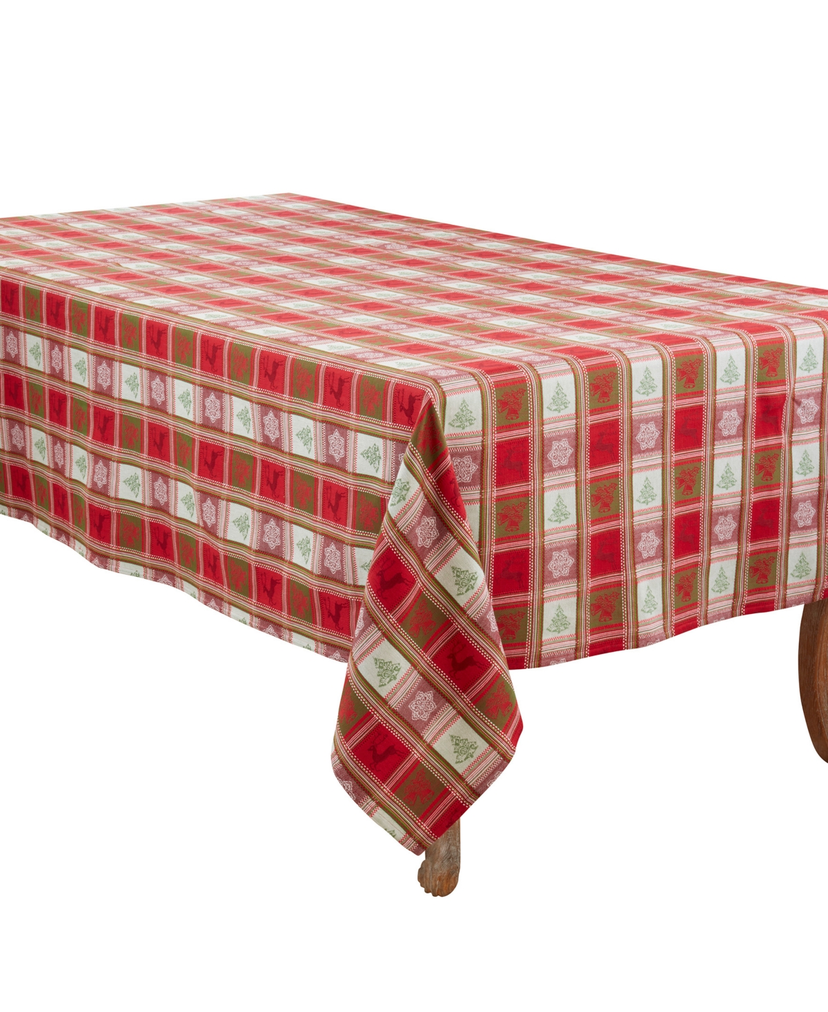 Click here for Saro Lifestyle Plaid Jacquard Christmas Tablecloth... prices