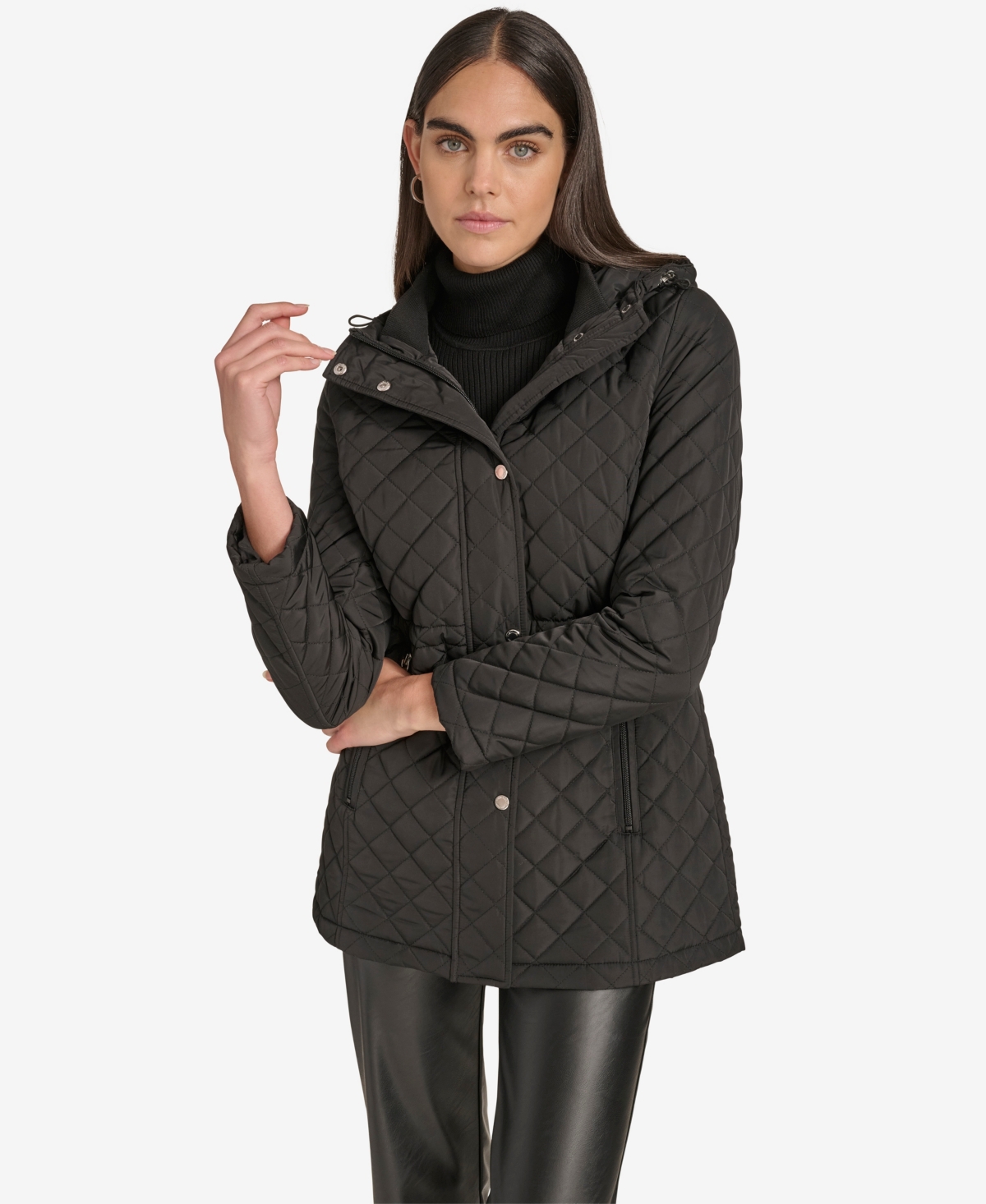 Calvin Klein Womens Anorak Quilted Jacket - Black