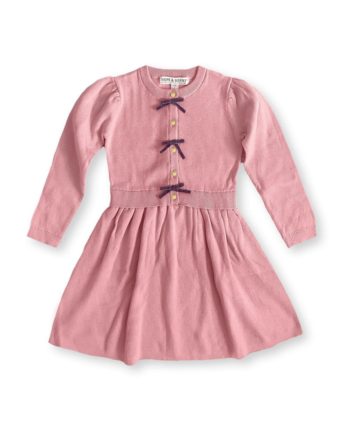 Click here for Hope & Henry Little Girls Organic Button Front Bow... prices