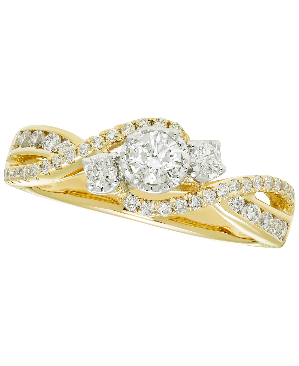 Click here for Macys Diamond 3-Stone Ring (5/8 ct. t.w.) in 14K Y... prices