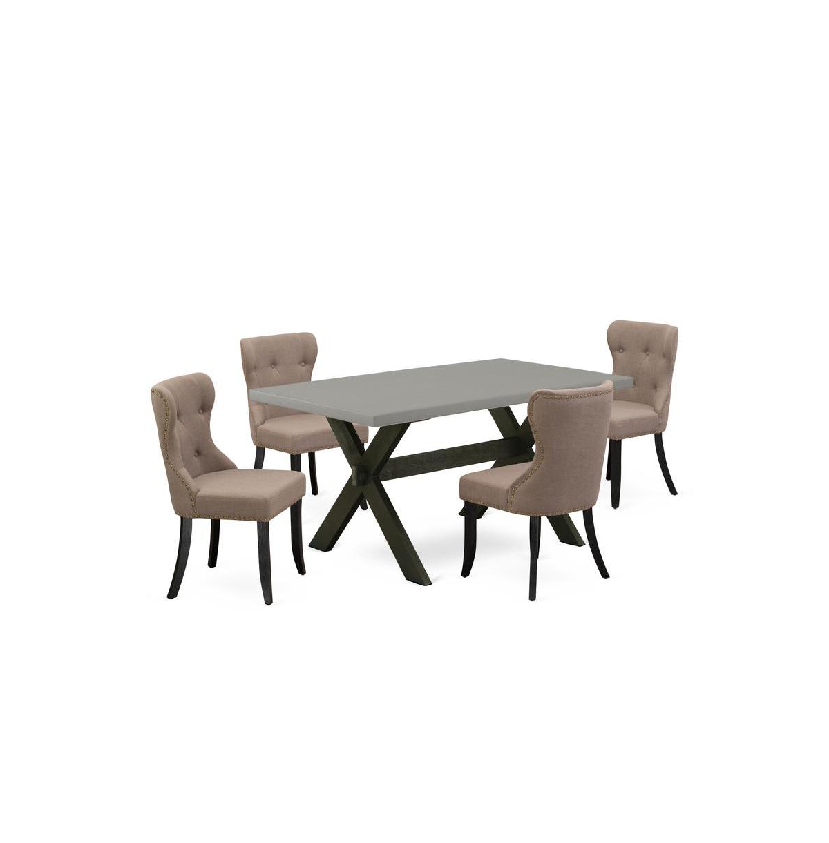 Click here for 5-Piece Kitchen Dining Room Set- 4 Parson Chairs w... prices