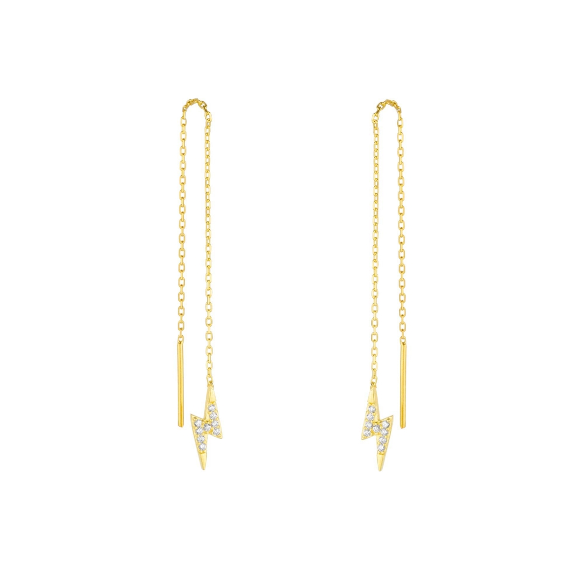 Click here for Spero London Lightning Bolt Sterling Chain Drop Ea... prices
