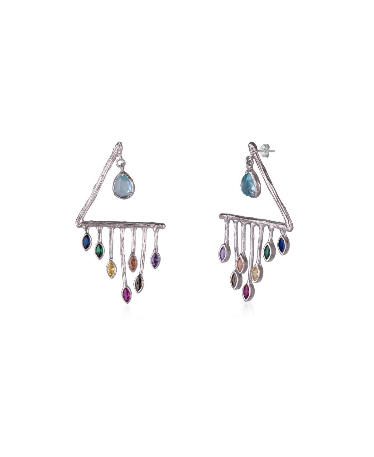 Click here for Spero London Colourful Rainbow Rain Drop Earrings... prices