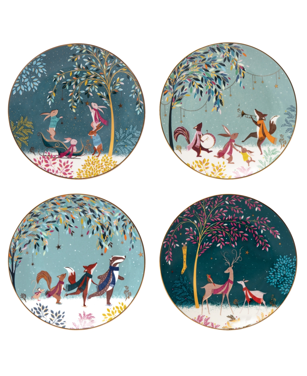 Click here for Portmeirion Sara Miller Woodland Tales Plates  Set... prices