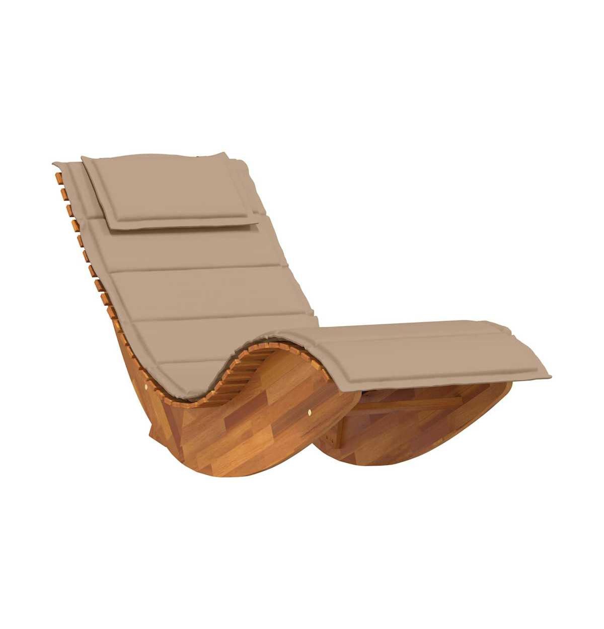 Click here for VidaXL Rocking Sun Lounger with Cushion Solid Wood... prices