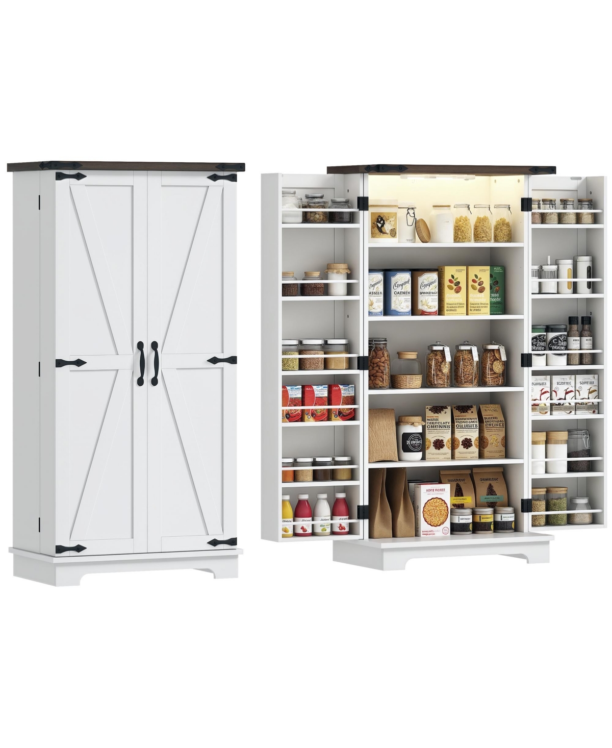 Click here for Homcom Kitchen Pantry Cabinet with Sensing Led Lig... prices