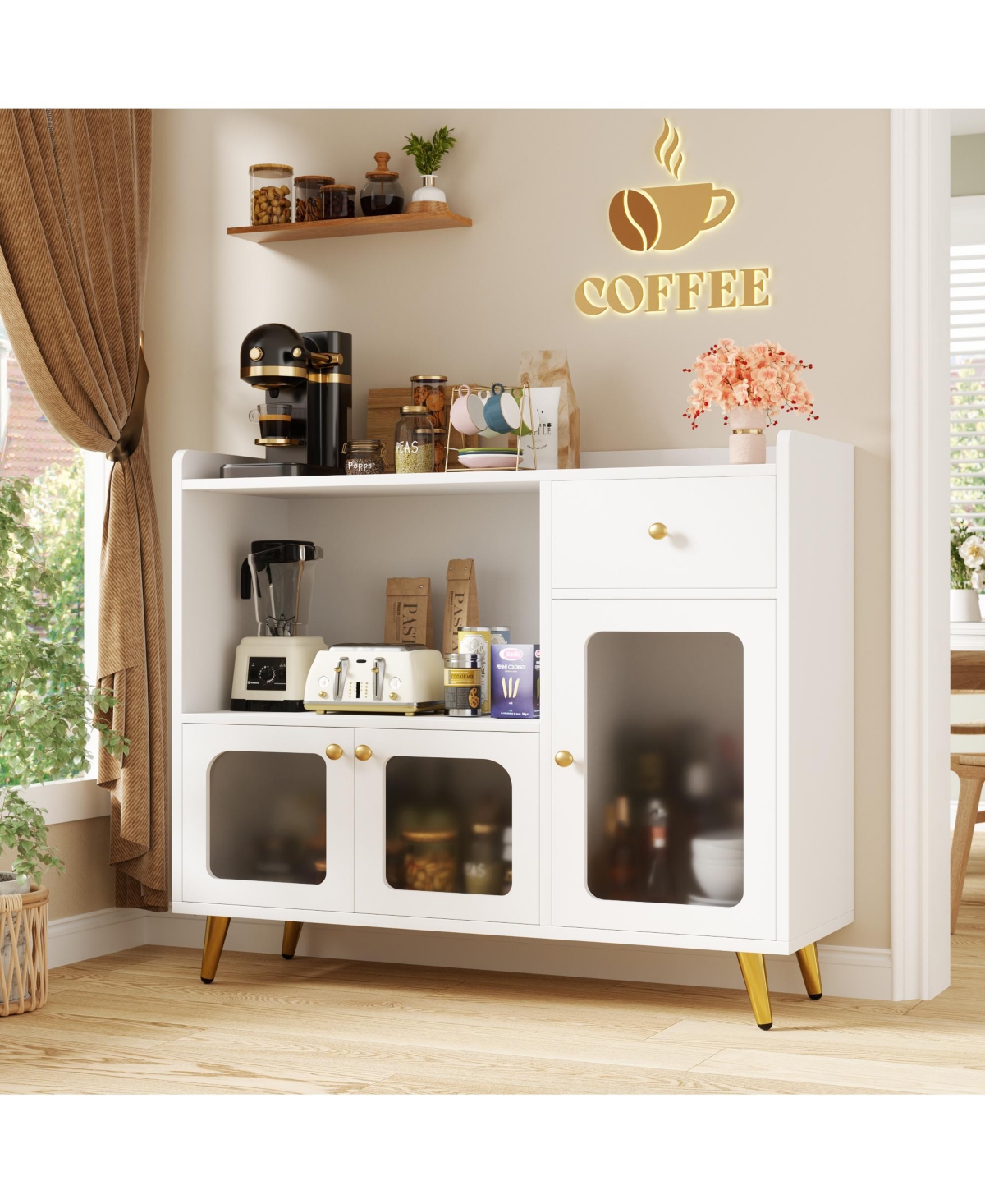 Click here for Modern Buffet Cabinet with Glass Door For Living R... prices