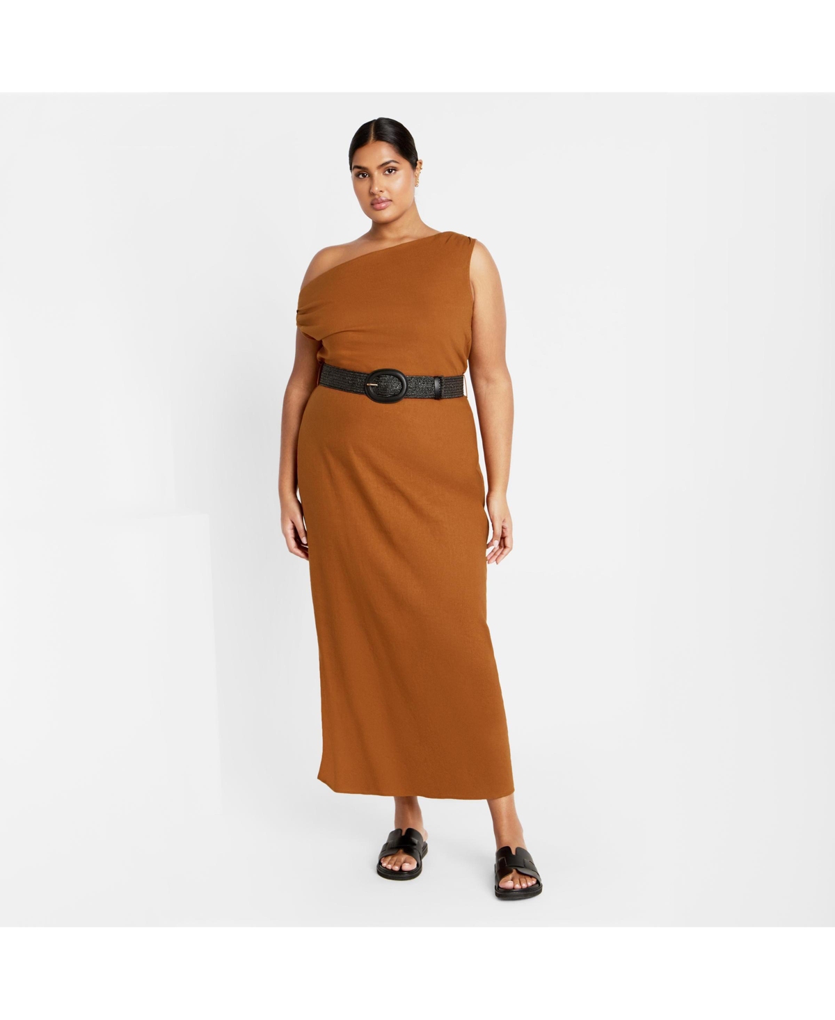 Click here for City Chic Womens Millie Linen Maxi Dress - Honey prices