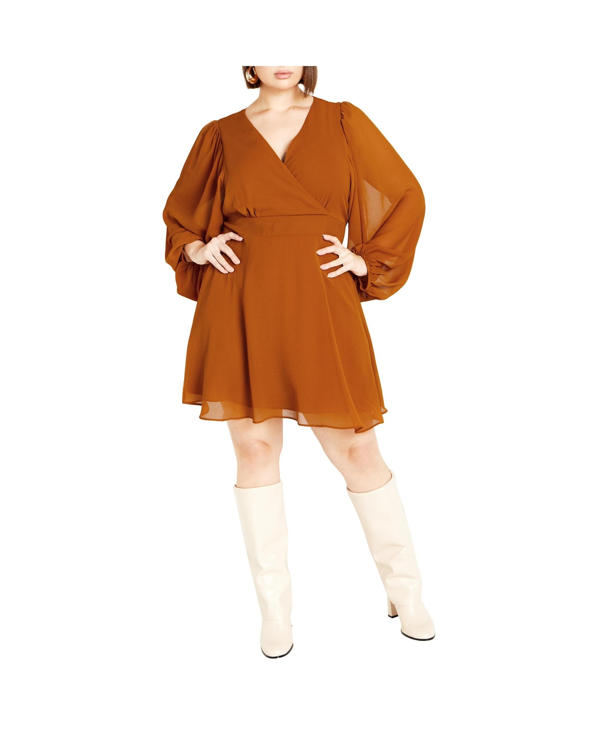 Click here for City Chic Womens Hayden Dress - Brown prices