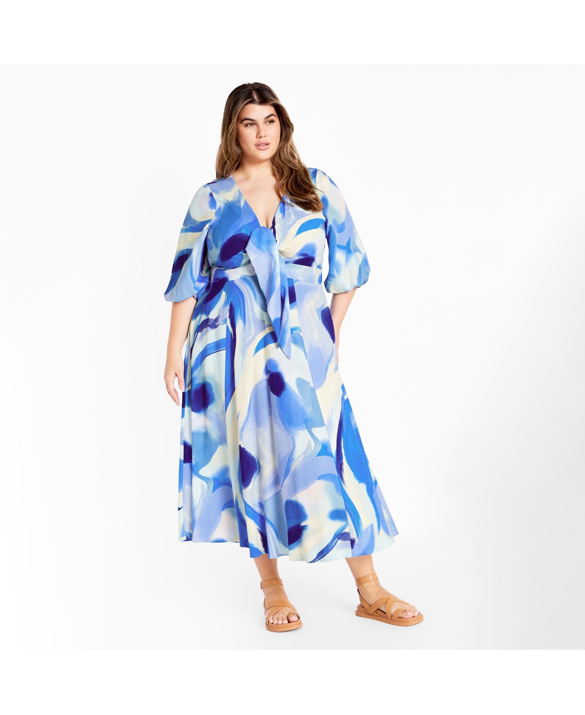 Click here for City Chic Womens Swirl Tie Print Dress - Print prices