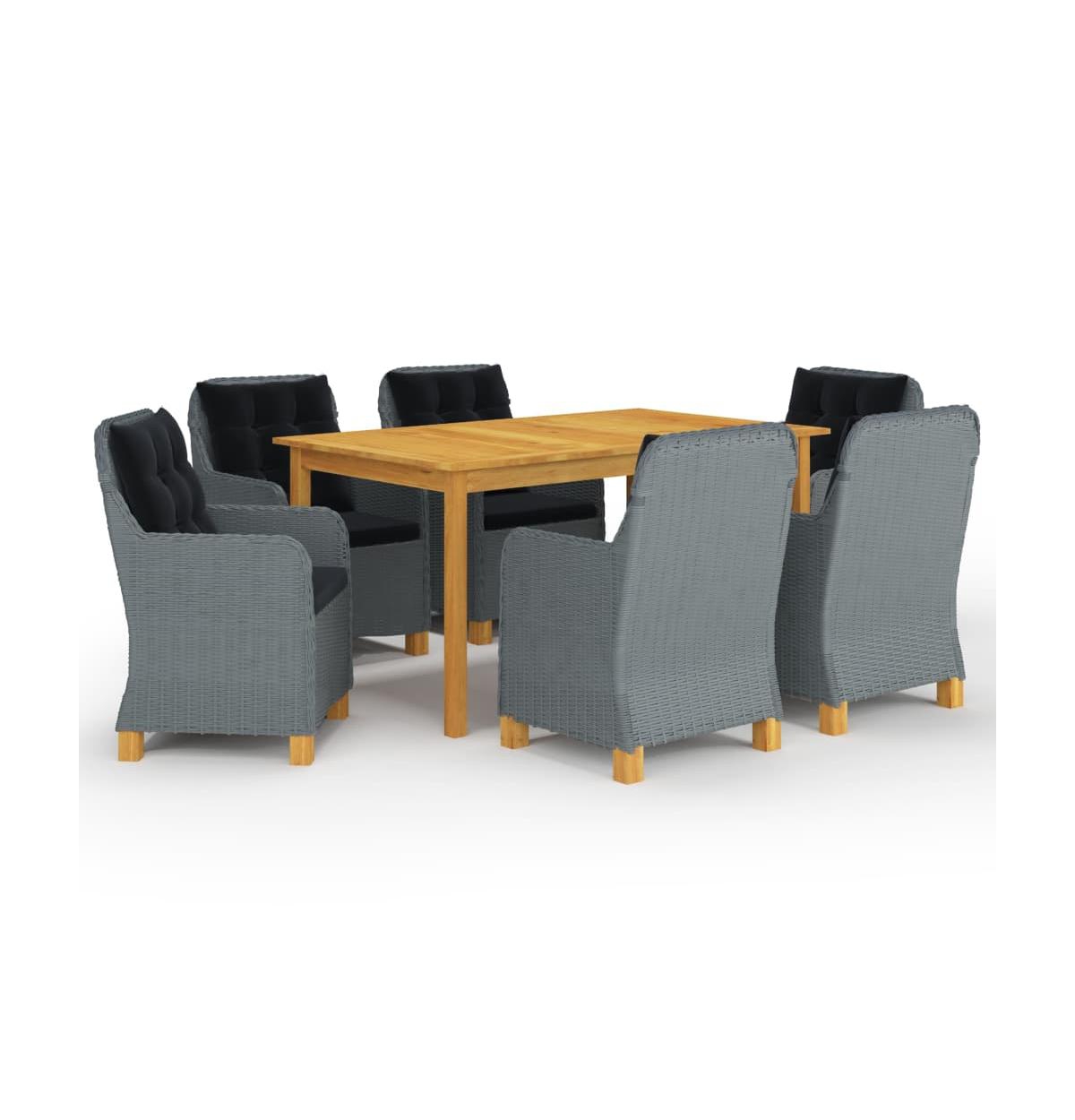 Click here for vidaXL 7 Piece Patio Dining Set Light Gray prices