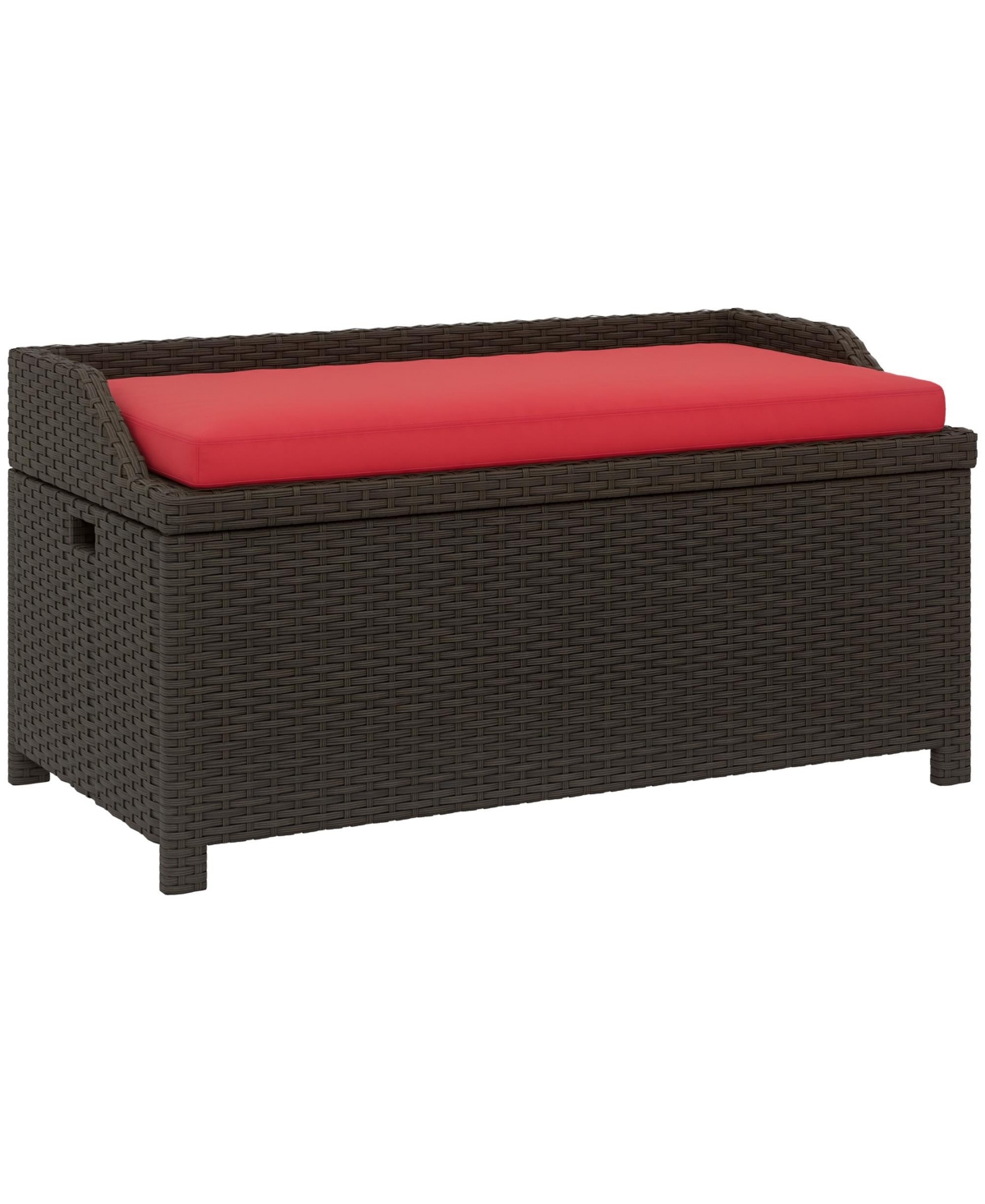 Click here for Outsunny Wicker Storage Bench Deck Box with Comfor... prices