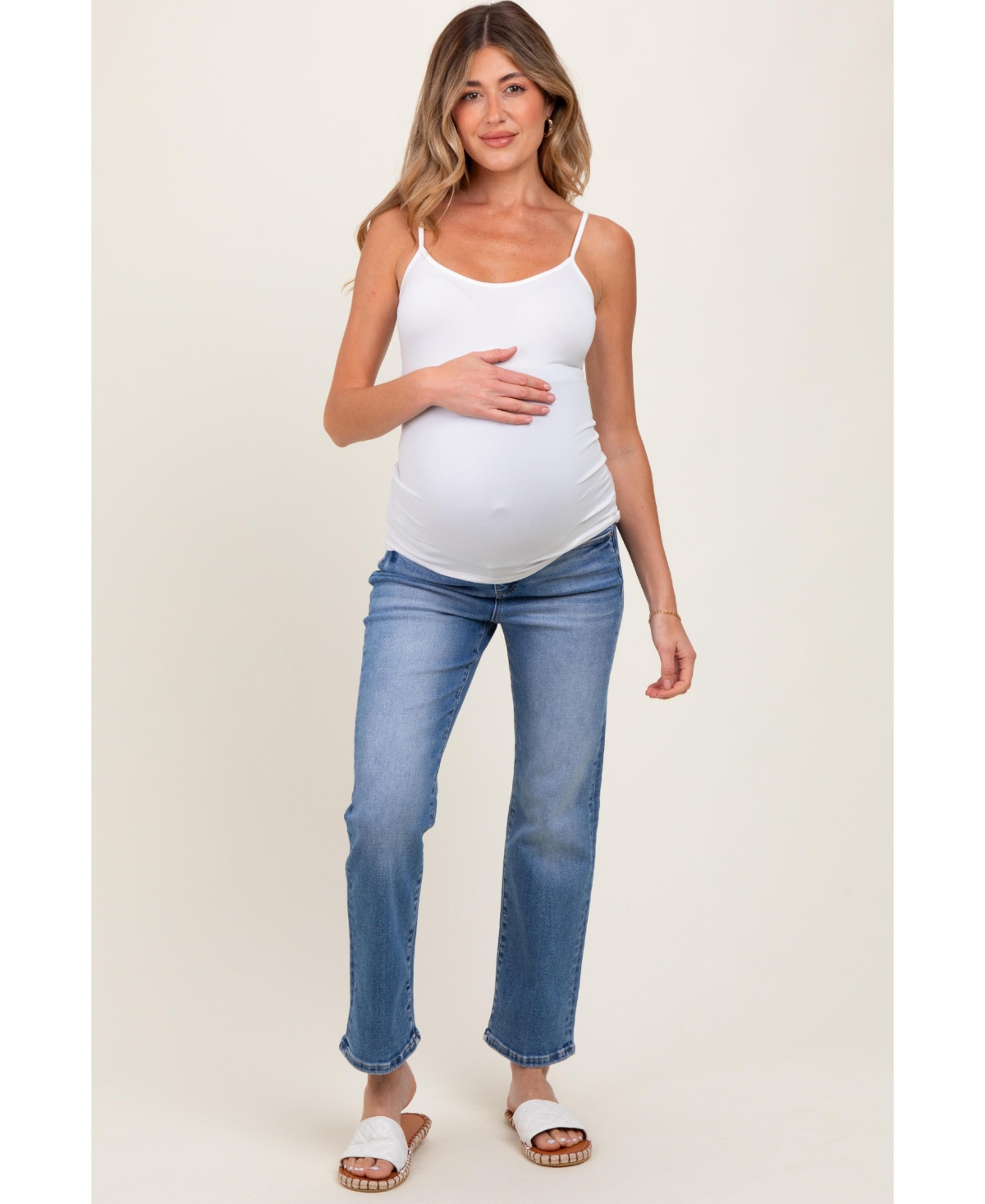 Click here for Pinkblush Maternity Blue Cropped Straight Leg Jean... prices
