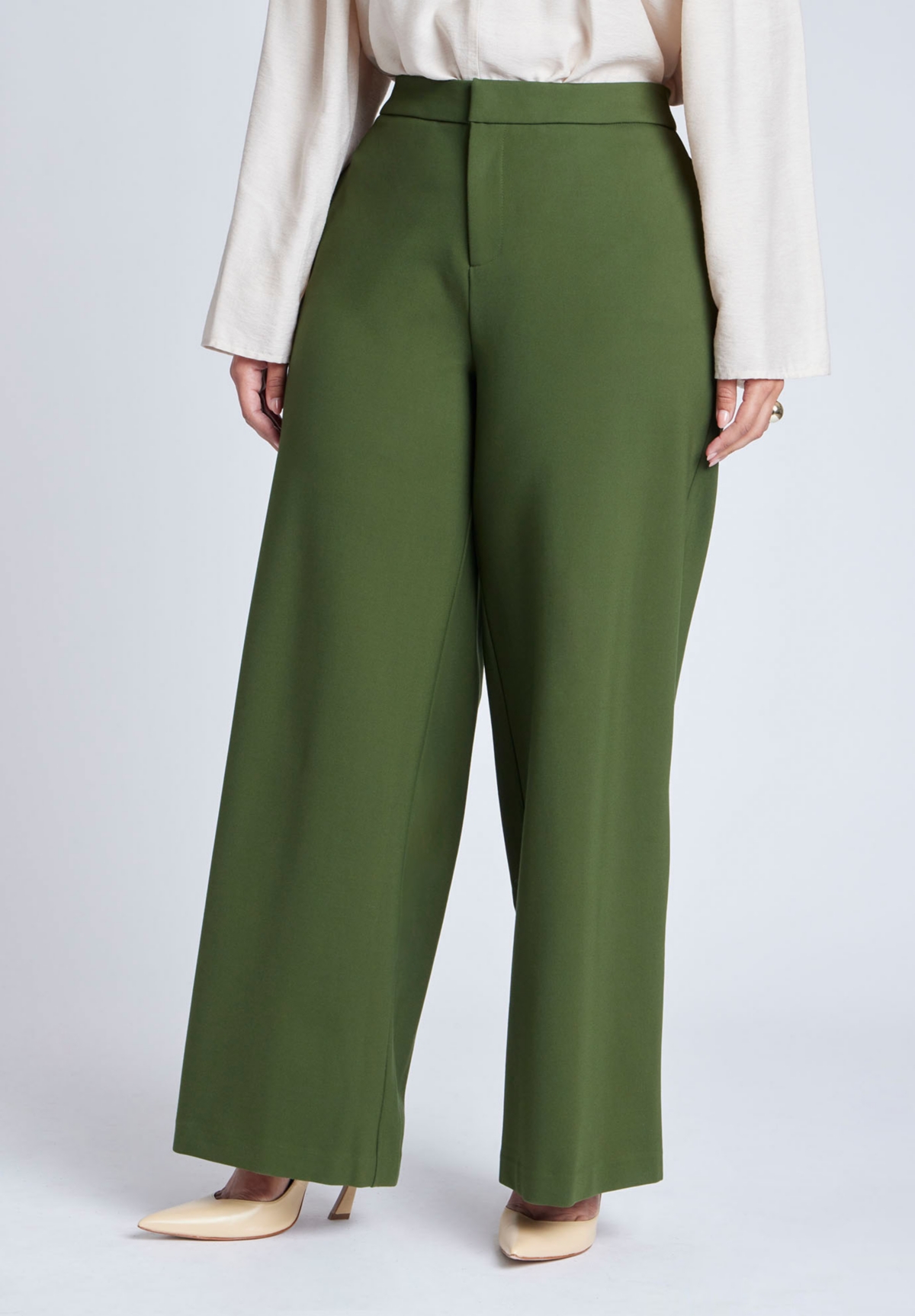 Click here for Eloquii Womens The 365 Straight Leg Pant - Dark fo... prices