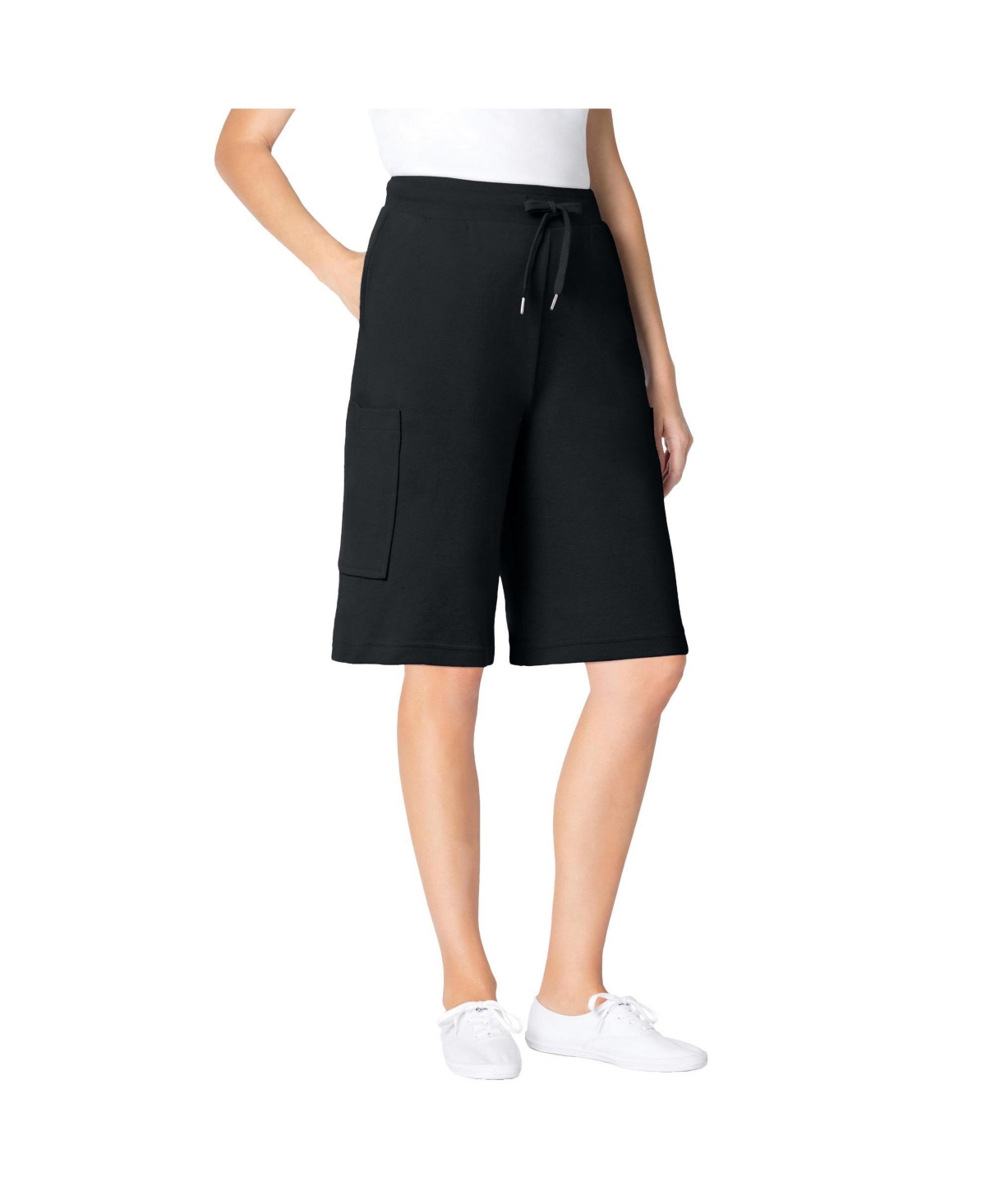 Click here for Woman Within Plus Size Within Cargo Short - Black prices