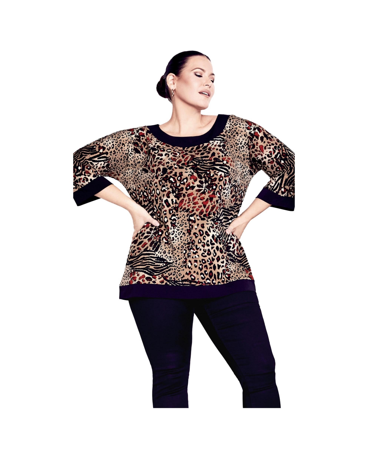 Click here for Avenue Womens Tessa Top - Spice animal mix prices