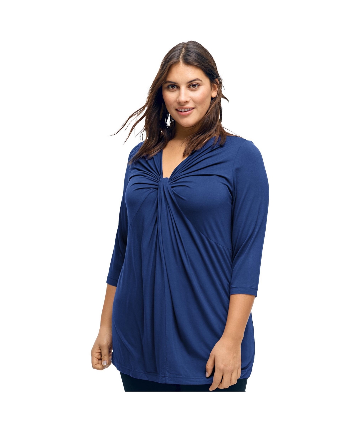 Click here for ellos Womens Twisted Knot-Front Tunic - Twilight b... prices