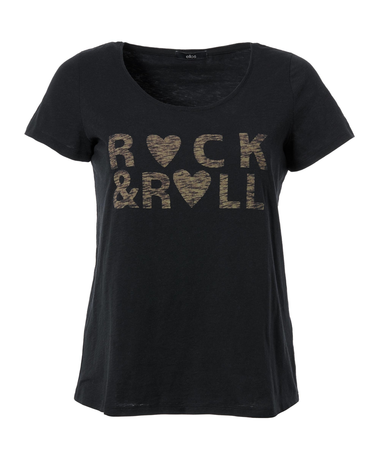 Click here for ellos Plus Size Love Graphic Tee - Black rock and... prices