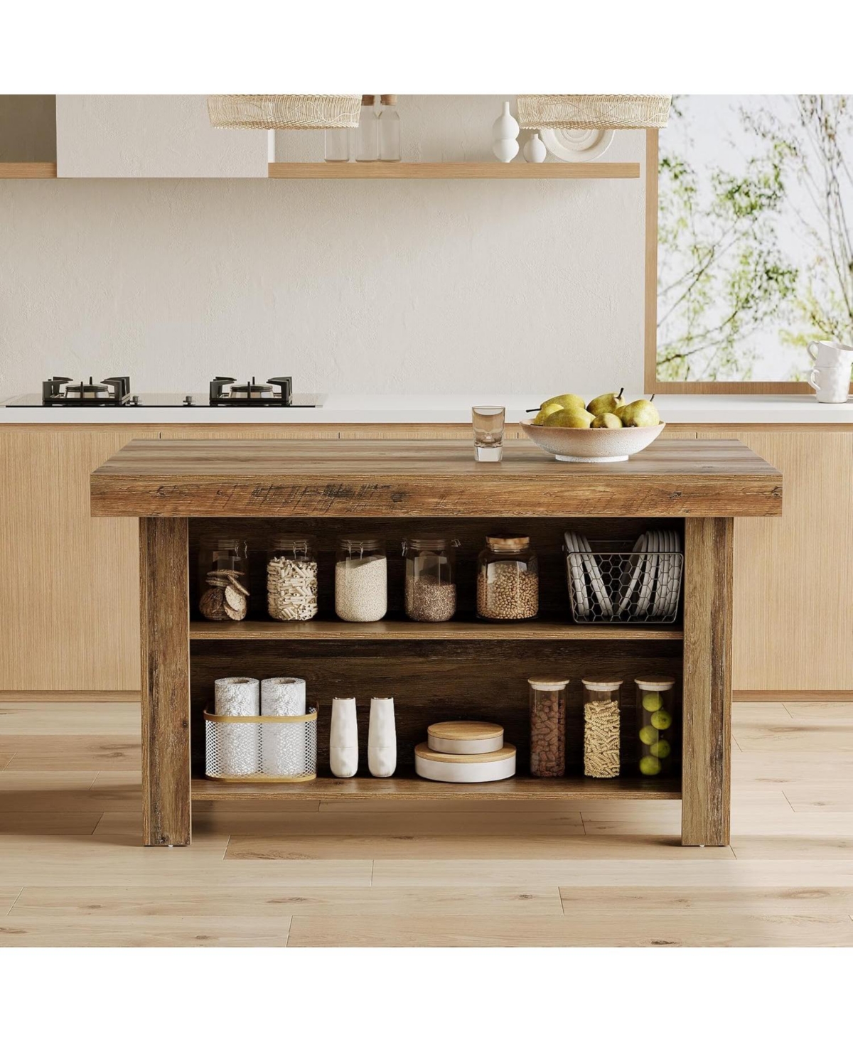Click here for Tribesigns Kitchen Island with Storage Shelf  55 I... prices