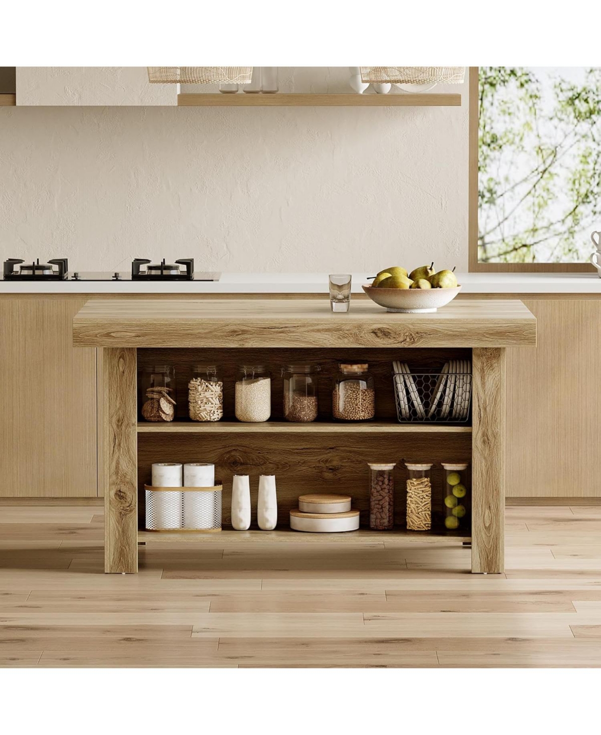 Click here for Tribesigns Kitchen Island with Storage Shelf  55 I... prices