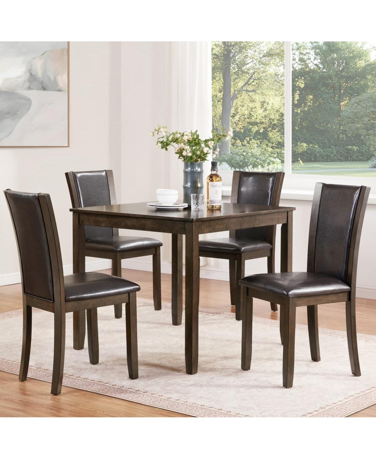 Click here for Maison Boucle 5-Piece Dining Table Set with 4 Pu L... prices