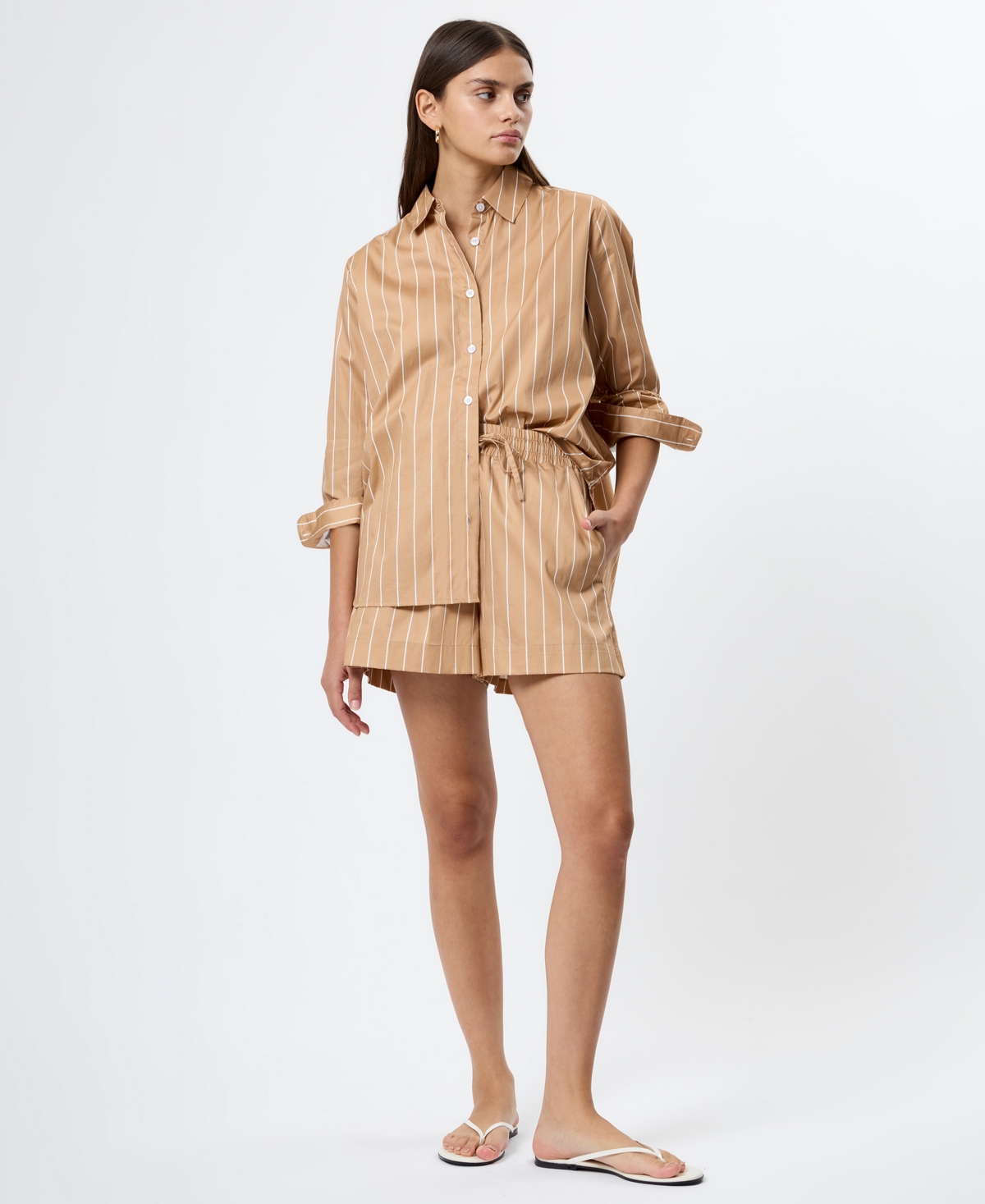 Click here for French Connection Womens Alexis Poplin Striped Sho... prices