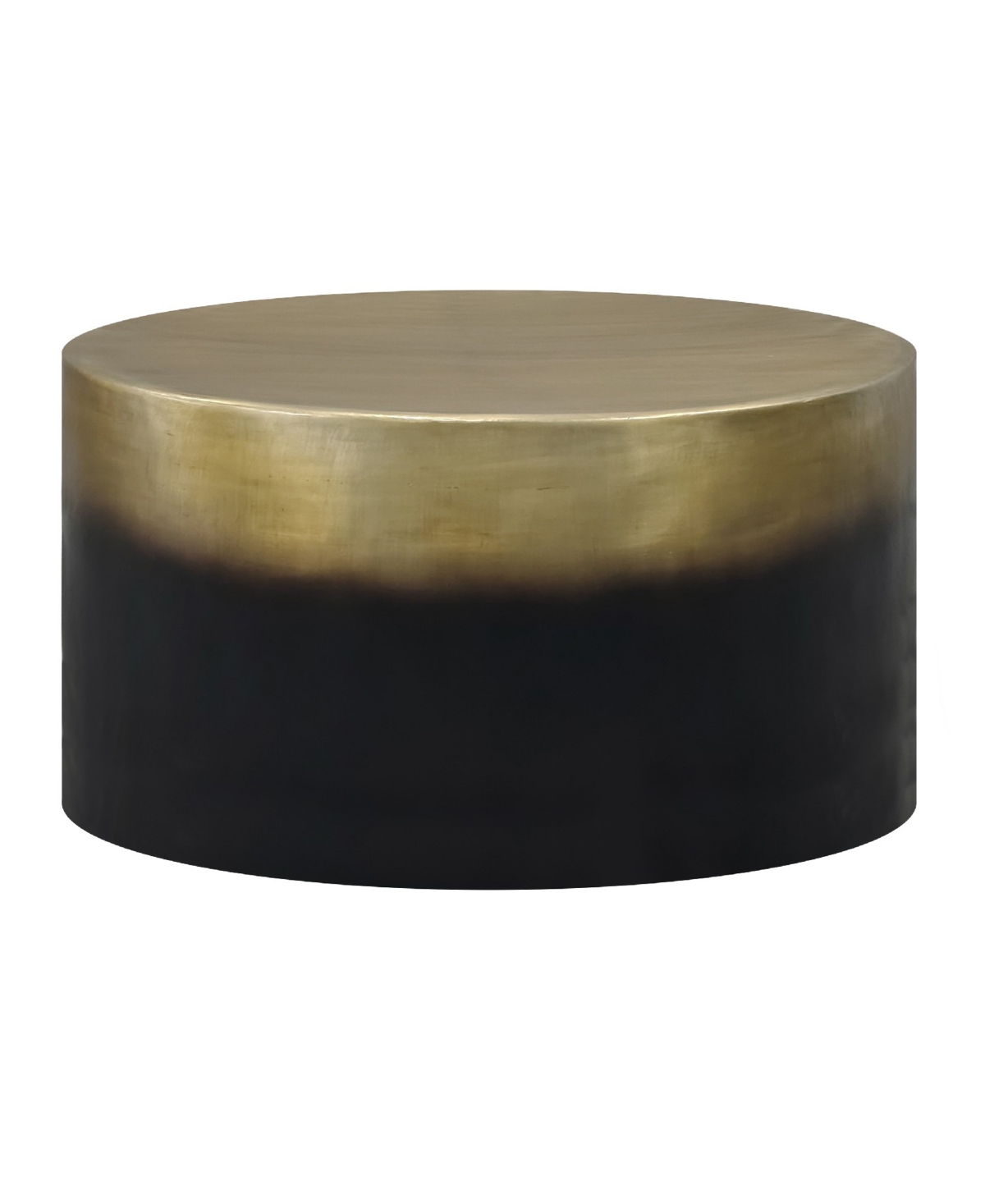 Click here for Benzara Dyan 34.5 Drum Shape Coffee Table - Brass prices