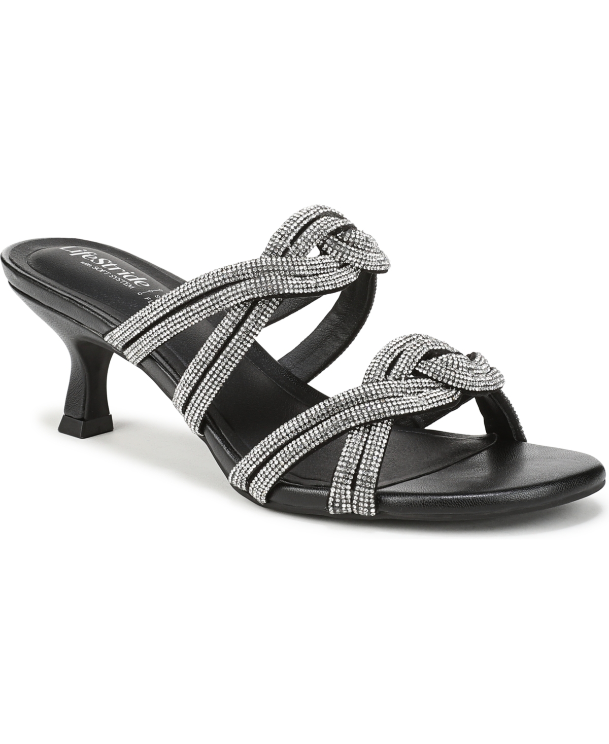 Click here for LifeStride Womens Night-Out Slide Sandals - Black... prices